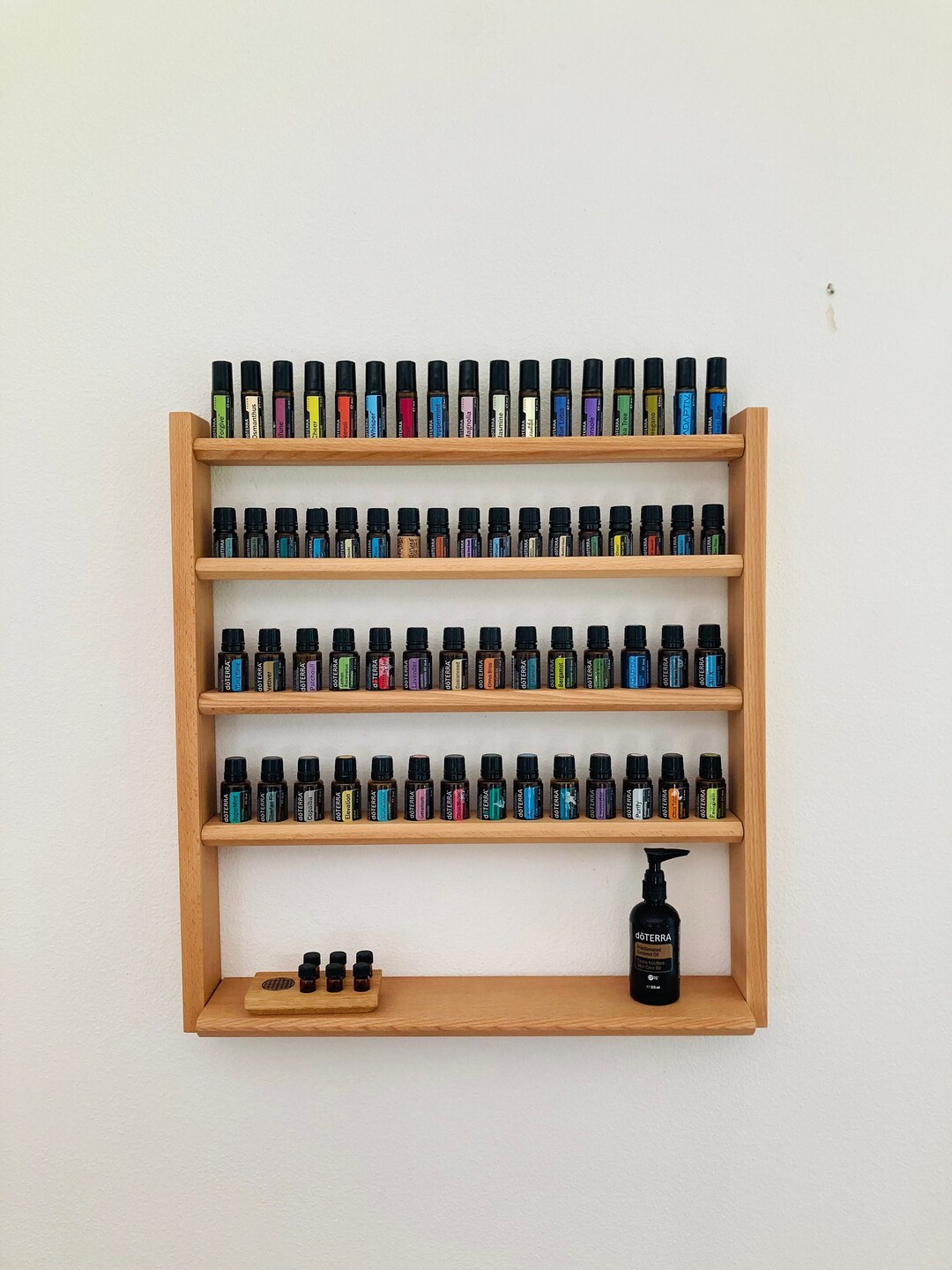 Multi Oil Wall Shelf - Display for E.g. Doterra Wooden Stand for 28+17 ...