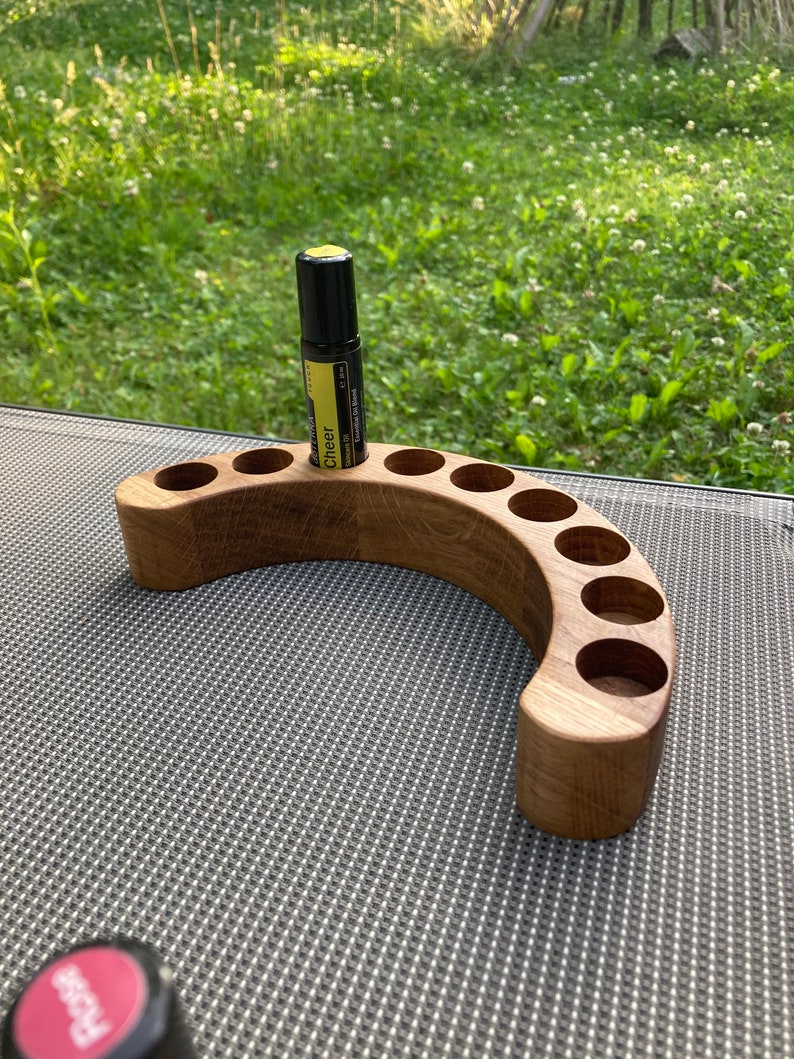 9 Oils Organizer Half Round Stand for Doterra Oils Wooden Holder for ...