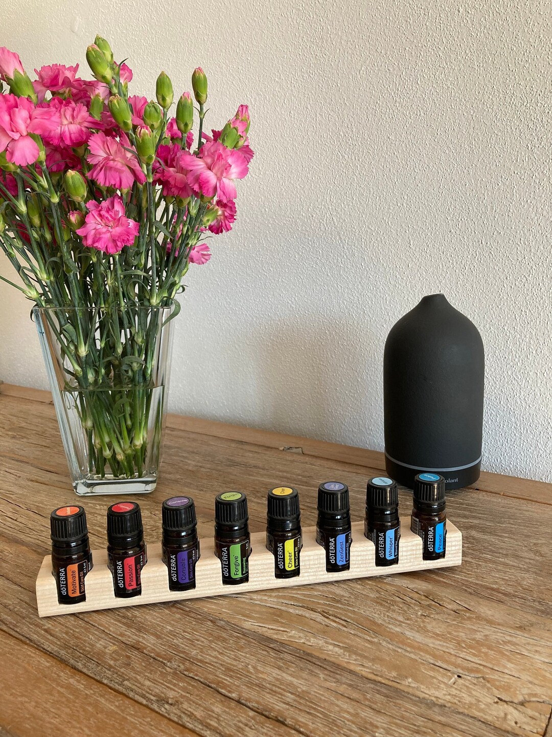 Set of 8 Oil Organizer Stands for Doterra Oils, Wooden Holder for 5 Ml ...