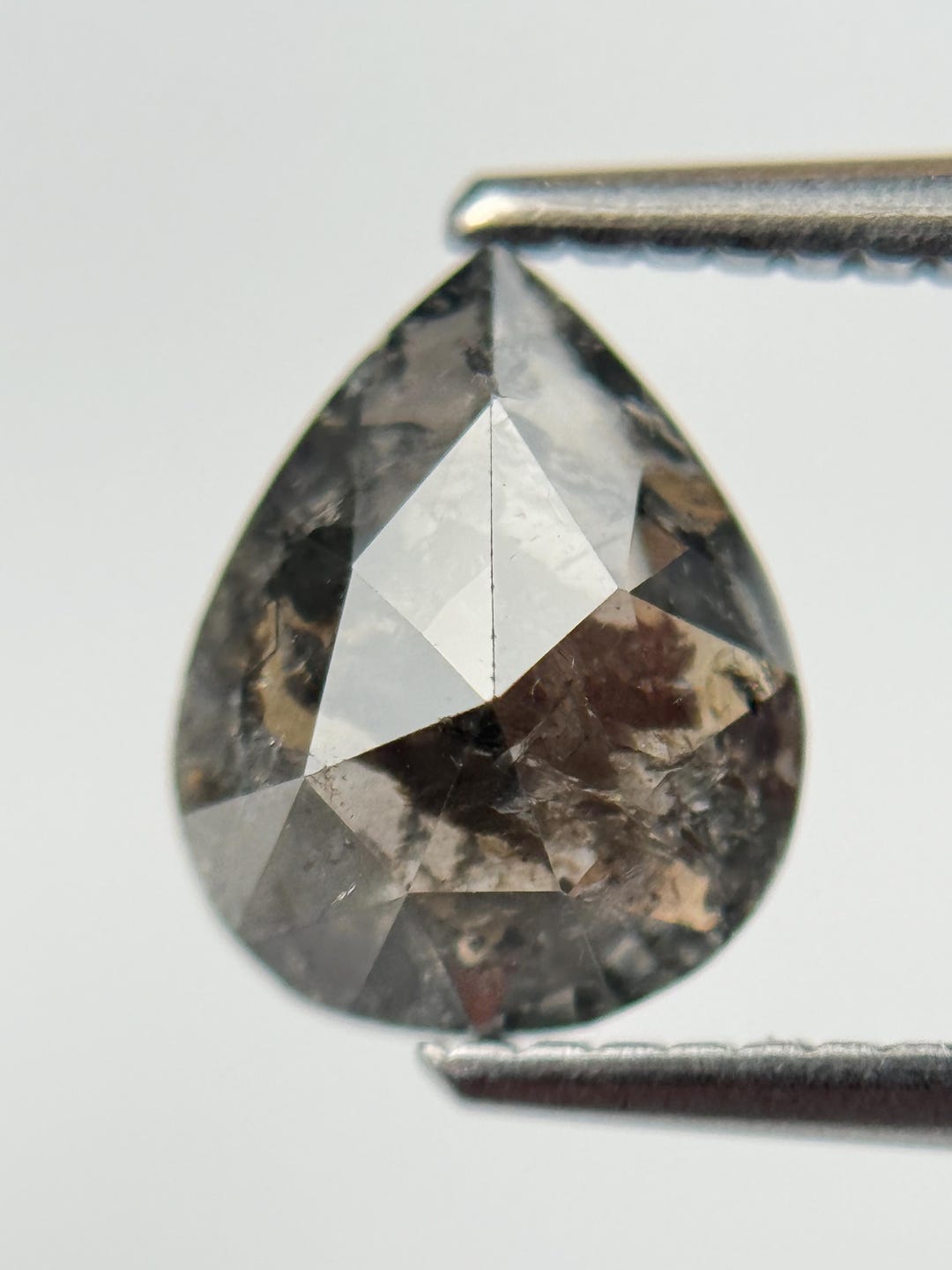 1.80 Ct Pear Shape Salt and Pepper Natural Gray Diamond, Loose Pear ...