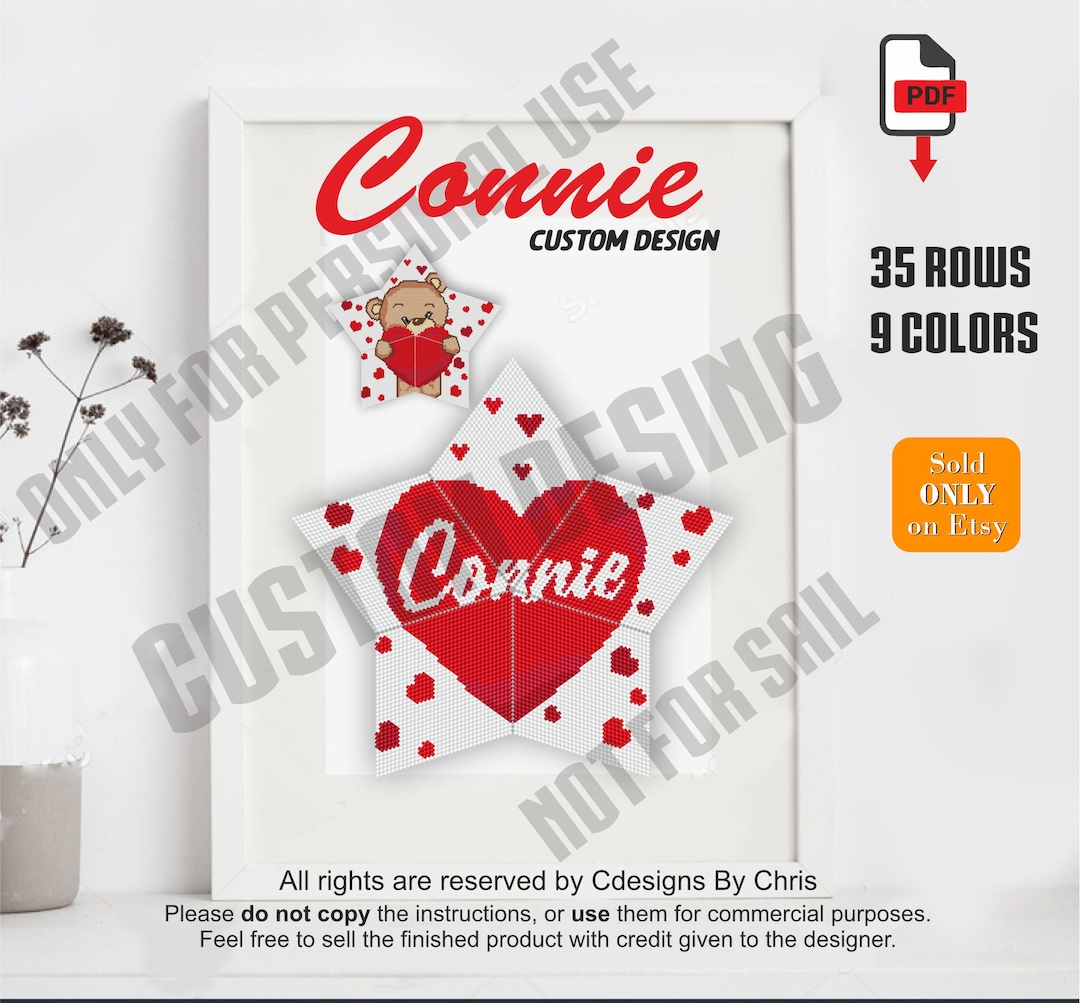 Custom Made Connie Name Star Peyote Beading Pattern PDF Pattern Instant ...