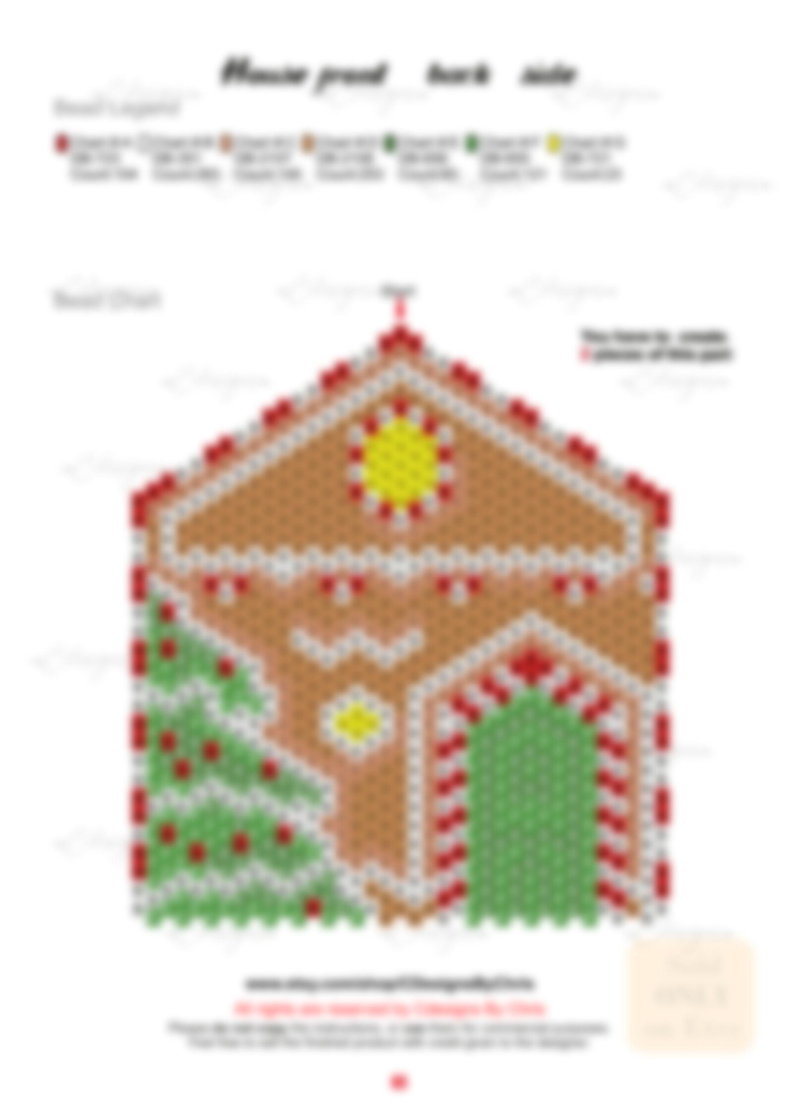 3D Ginger Bread House Pattern ,peyote or Brick Stitch - Etsy