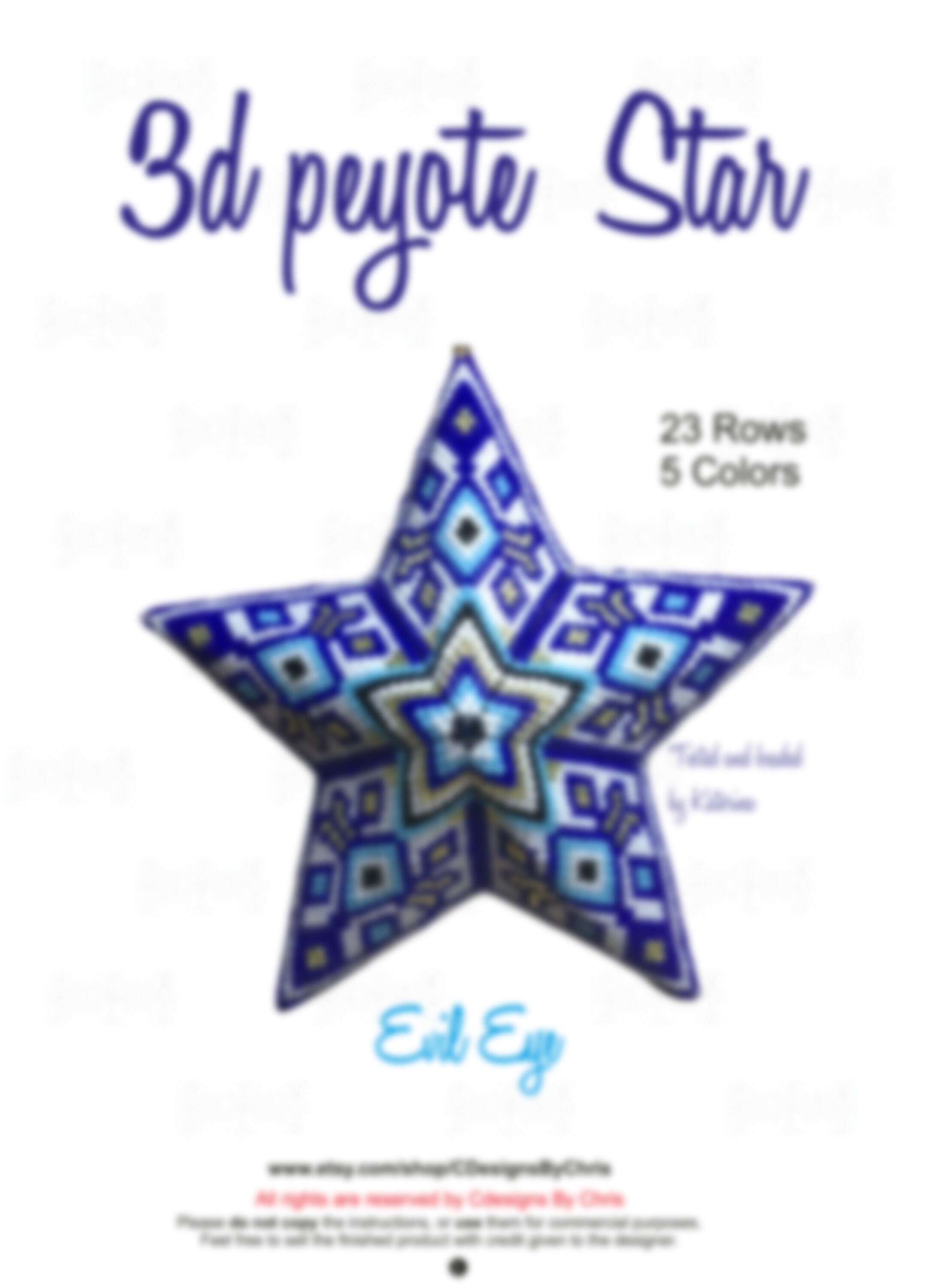 3d Star Evil Eye Peyote Beading Pattern PDF Pattern Instant - Etsy