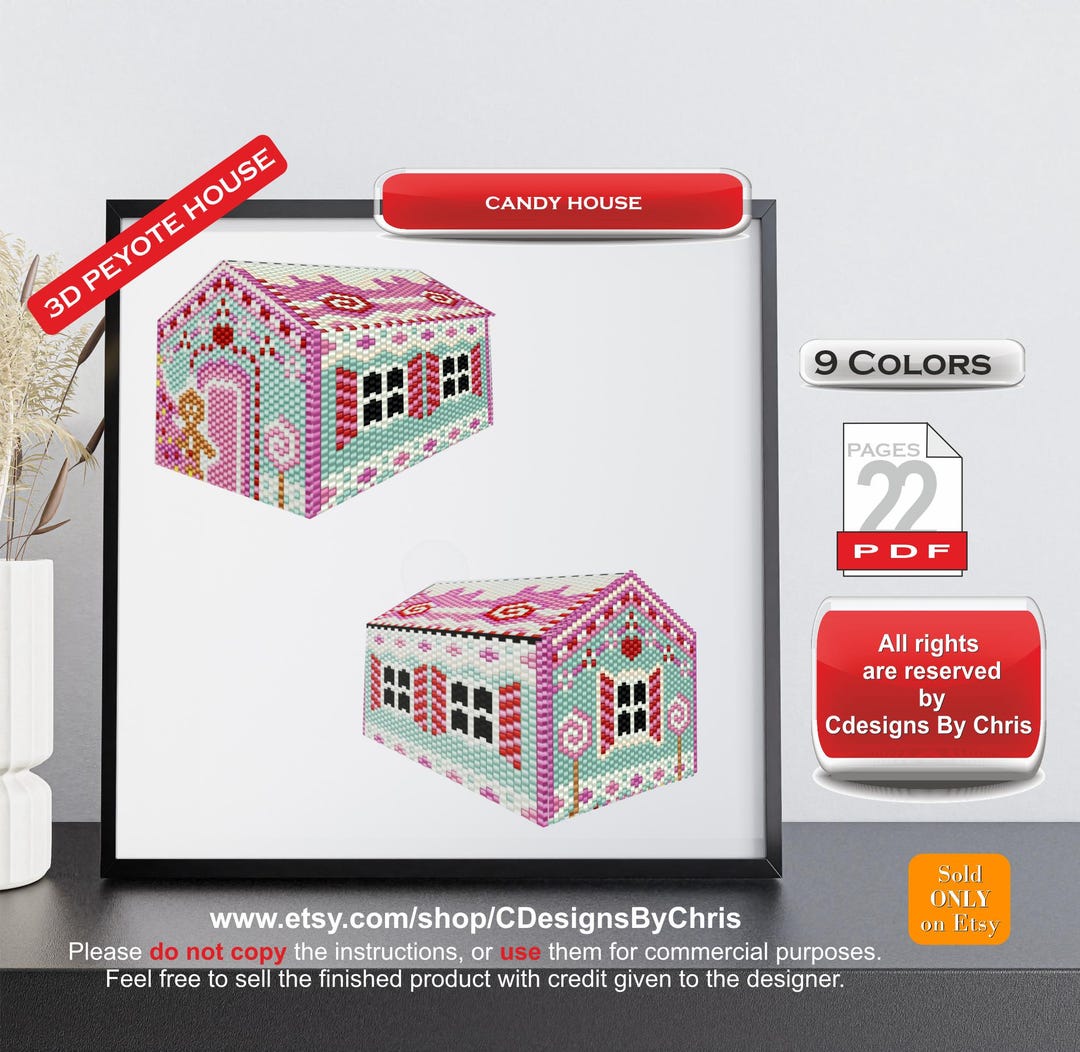 3D Ginger Bread Candy House Pattern ,peyote or Brick Stitch - Etsy