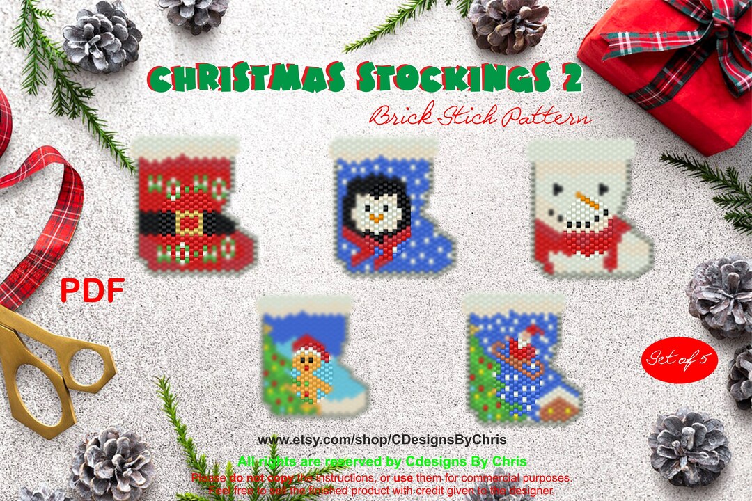 Christmas Stockings 2 Set of 5 - Etsy