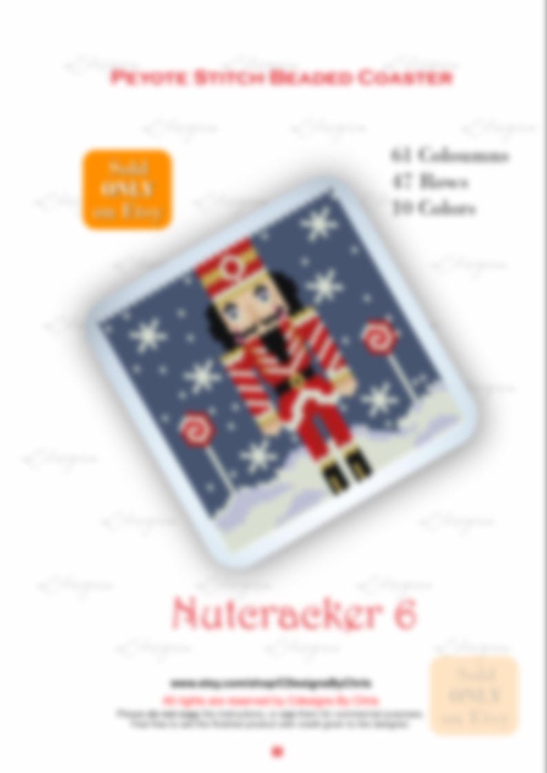 Nutcracker 6 Peyote Stitch Beaded Coaster - Etsy