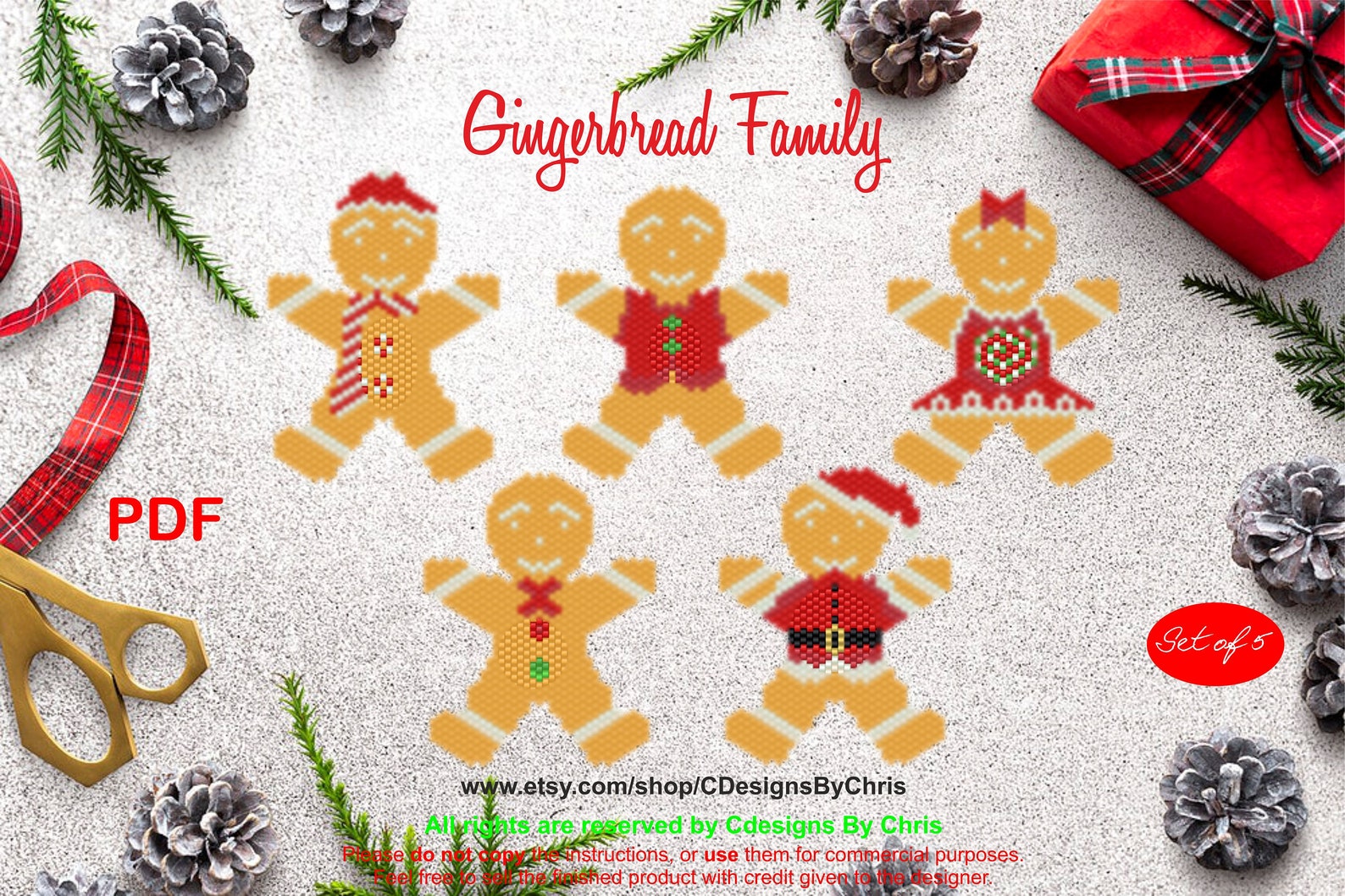 Gingerbread Family Set of 5 - Etsy