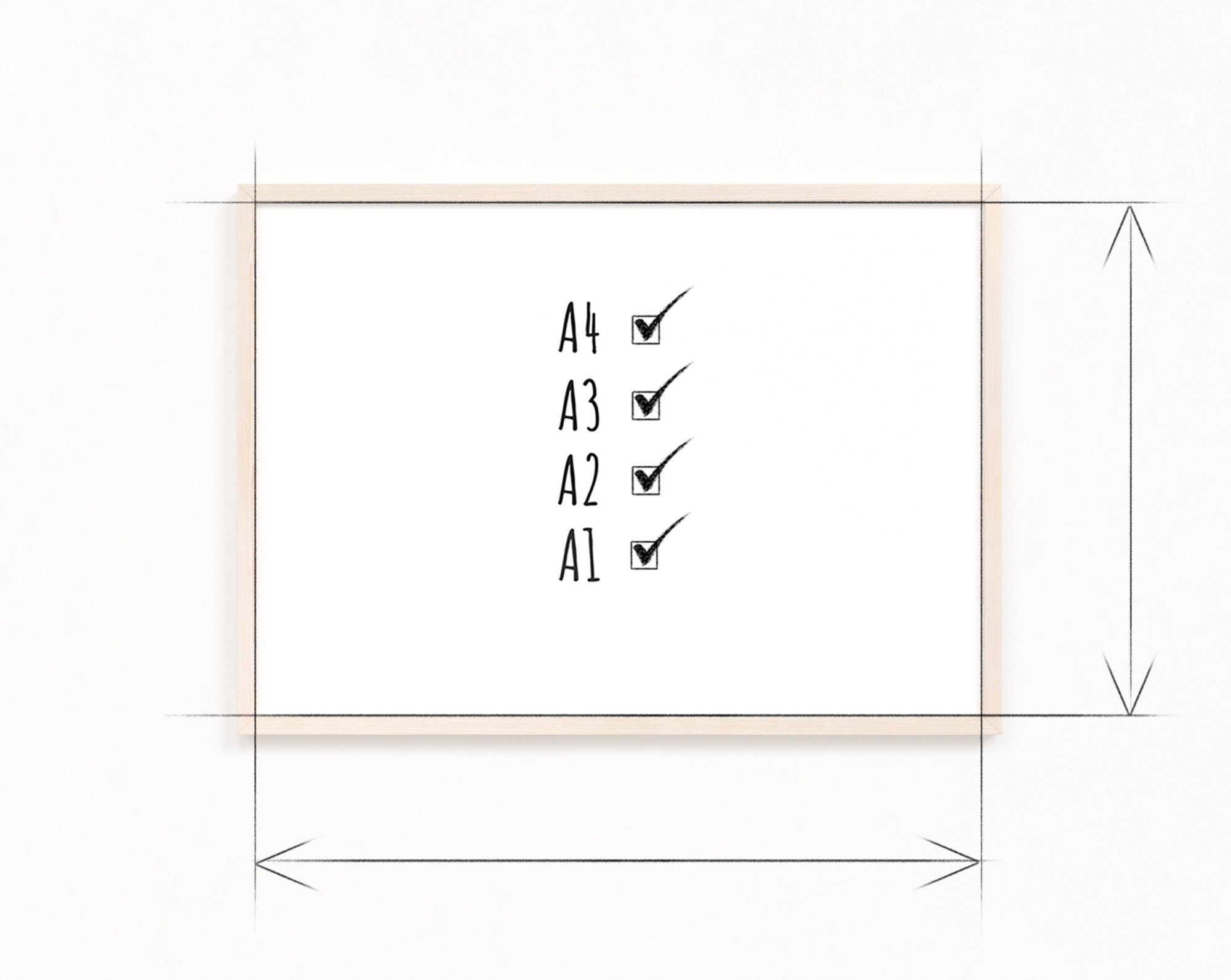 A4 A3 A2 A1 Landscape Frame Mockup, Wooden, Thin Minimal Frame,neutral ...