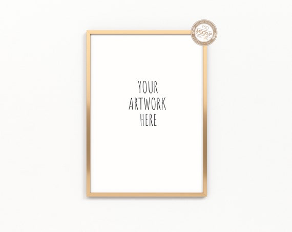 A1 A2 A3 A4 Portrait Gold Frame Mockupvertical Frame on White | Etsy
