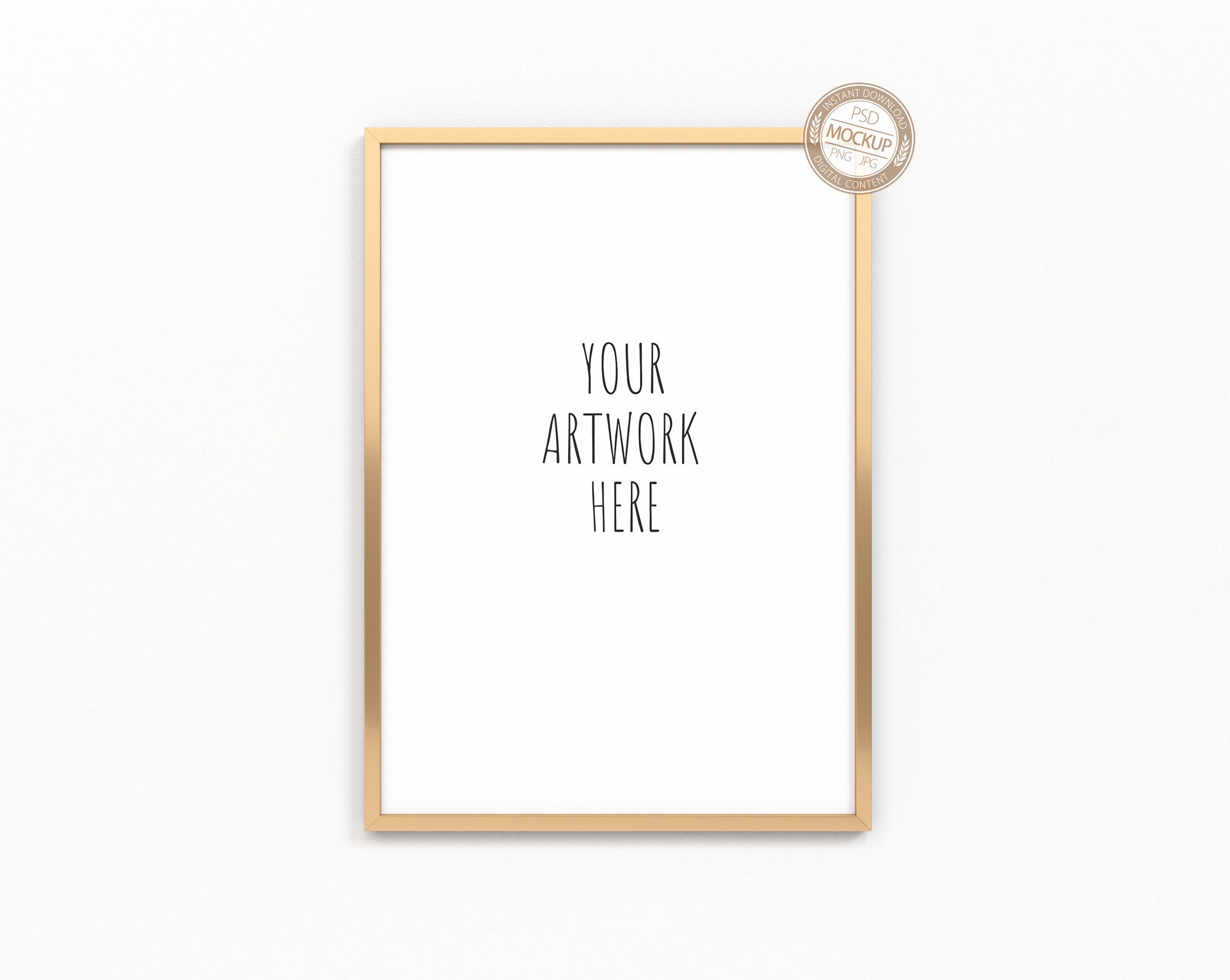 A1 A2 A3 A4 Portrait Gold Frame Mockupvertical Frame on White - Etsy