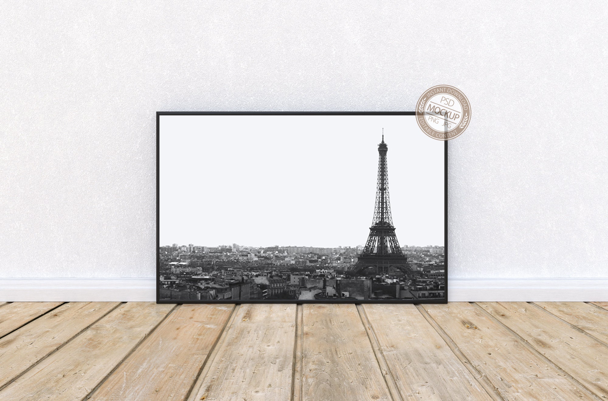 11x17 Landscape Black Frame Mockup Tabloid Thin Digital | Etsy