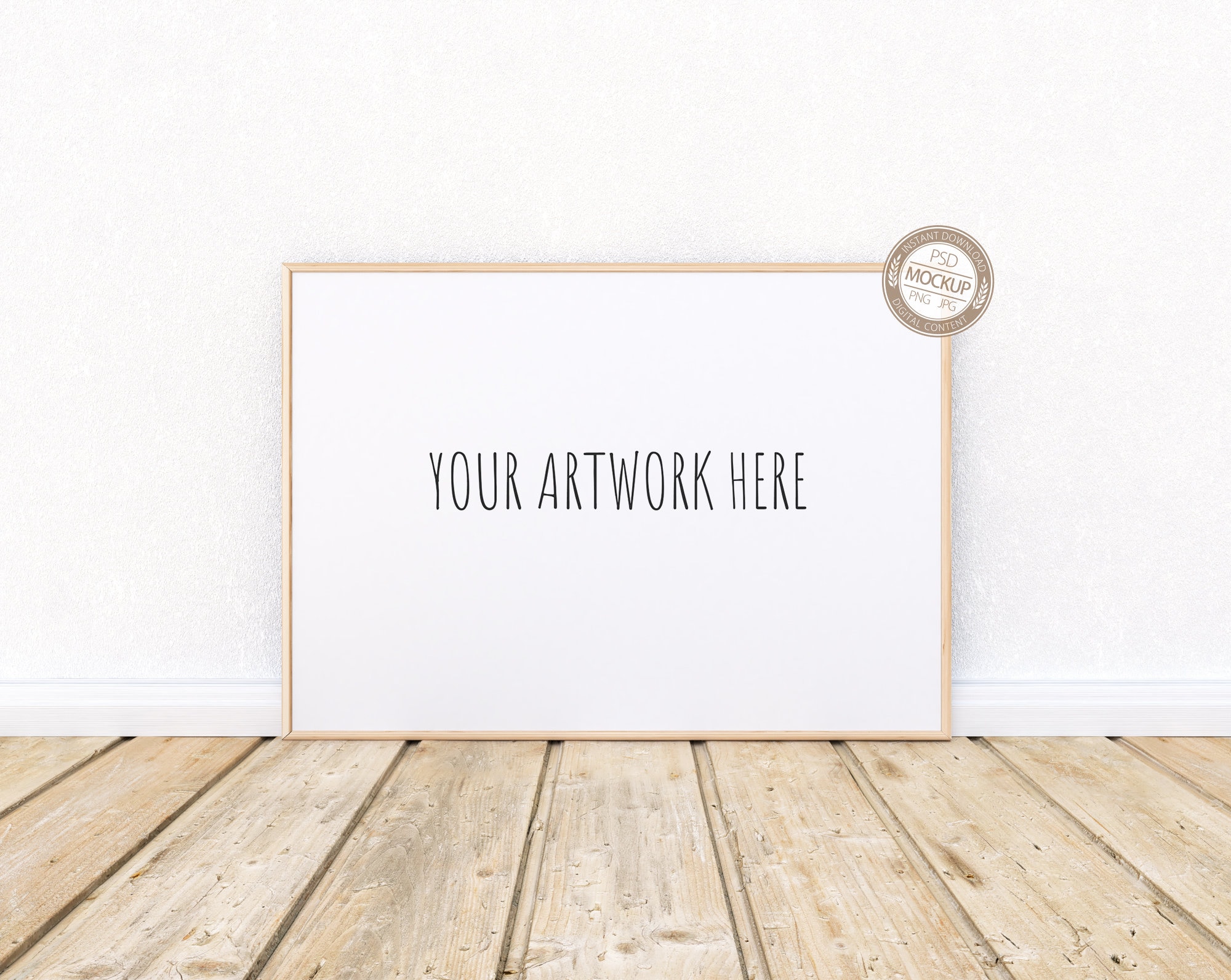 A4 A3 A2 A1 Landscape Wooden Frame Mockup Thin Horizontal | Etsy