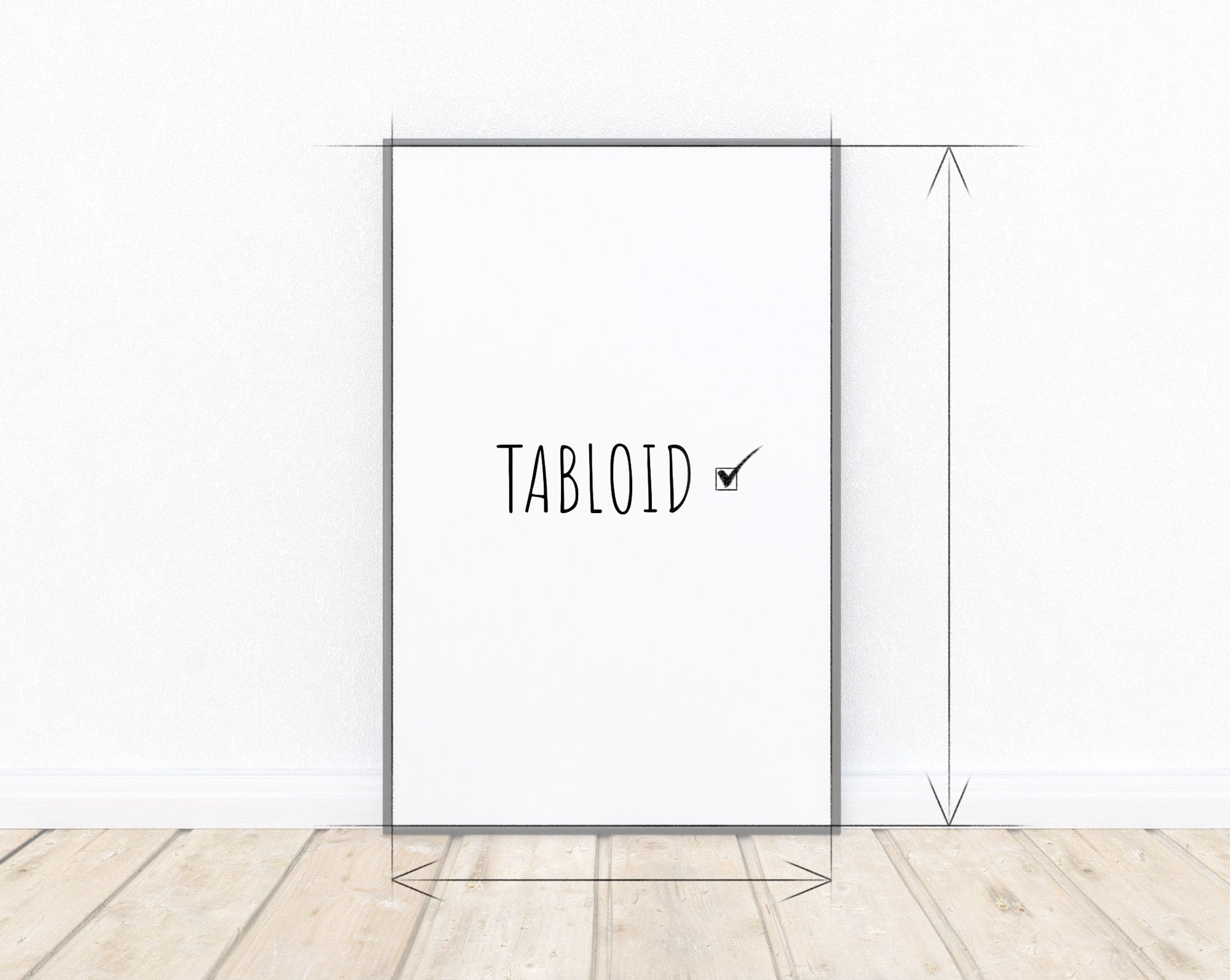 11x17 Portrait Black Frame Mockup, Tabloid Thin Digital Frame, Neutral ...