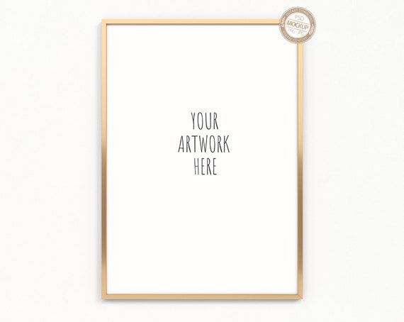 A1 A2 A3 A4 Portrait Gold Frame Mockupvertical Frame on White - Etsy UK