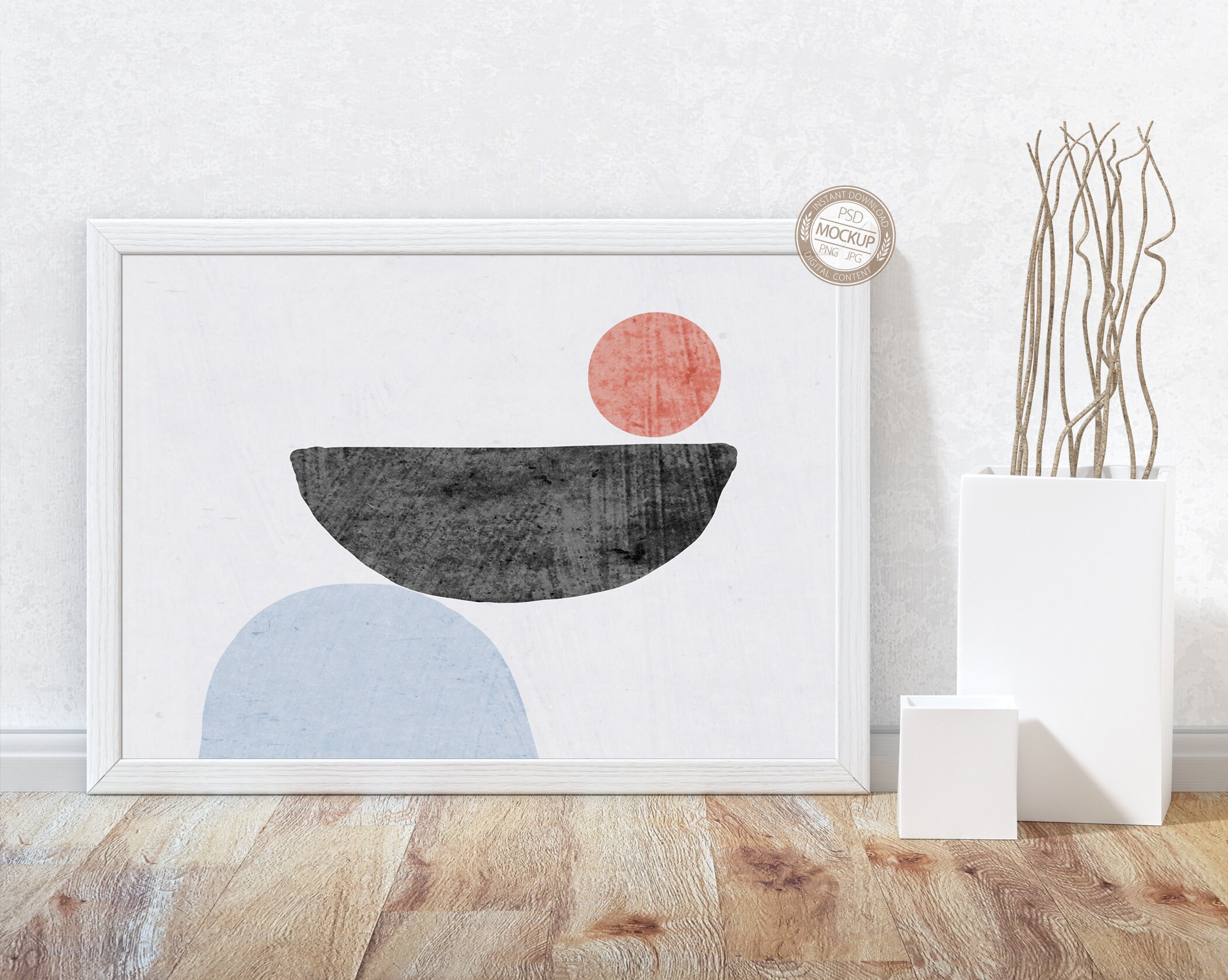 A4 A3 Landscape White Frame Mockupdigital Frame - Etsy UK