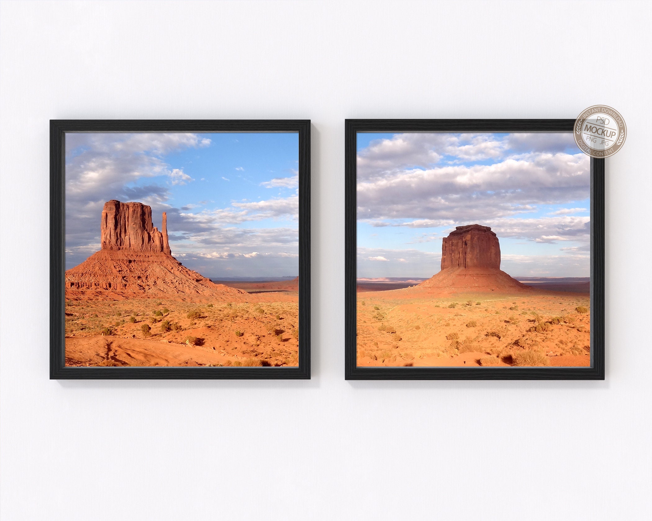 Set of Two Digital Black Square Frame Mockuptwo Framesset of | Etsy