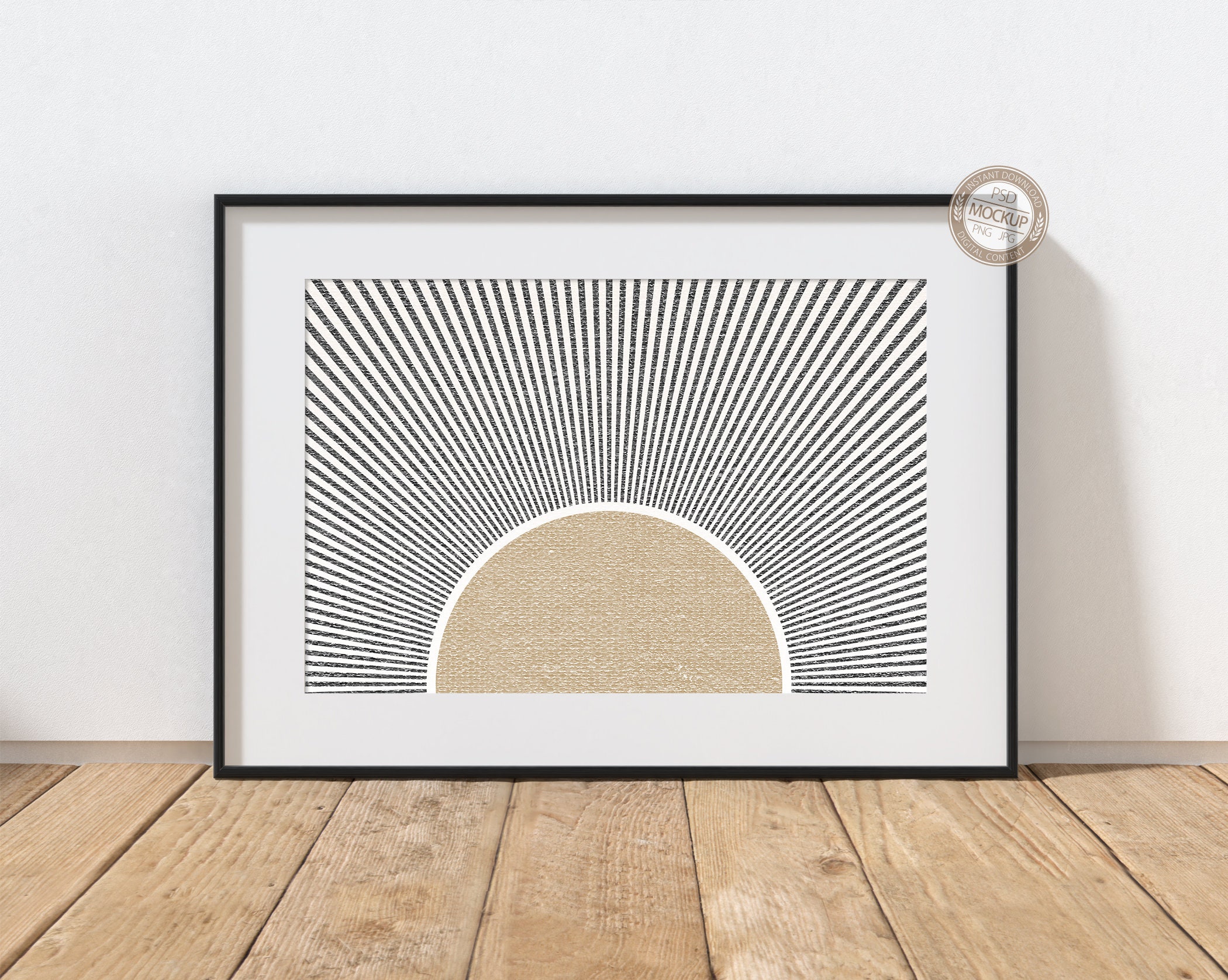 2:3 Ratio Horizontal Thin Black Frame Mockup for Your - Etsy