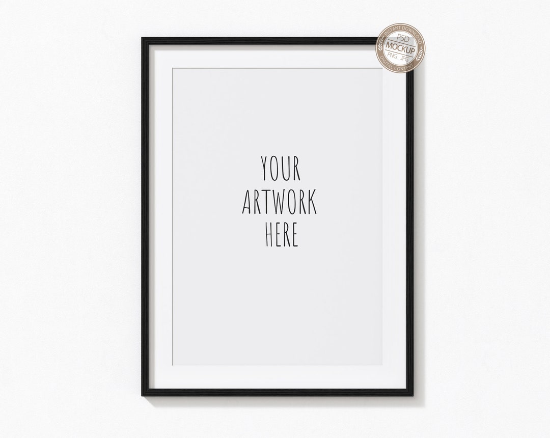 A4 A3 A2 A1 Vertical Frame Mockup, Black, Thin Portrait Frame, Neutral ...