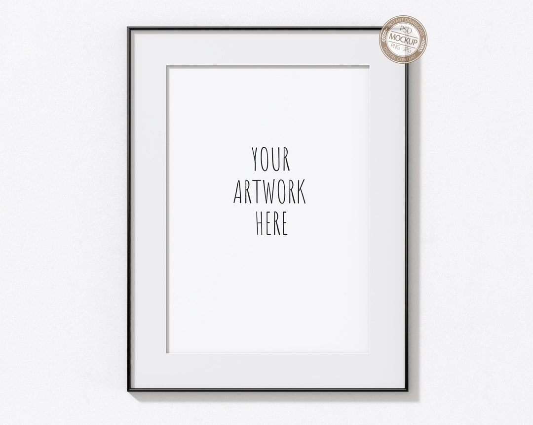 A4 A3 A2 A1 Vertical Frame Mockup, Black Thin Frame, Digital Frame ...