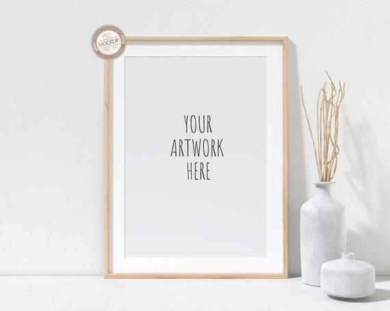 A4 A3 A2 A1 Portrait Frame Mockupwoodenminimal Frame on Desk | Etsy