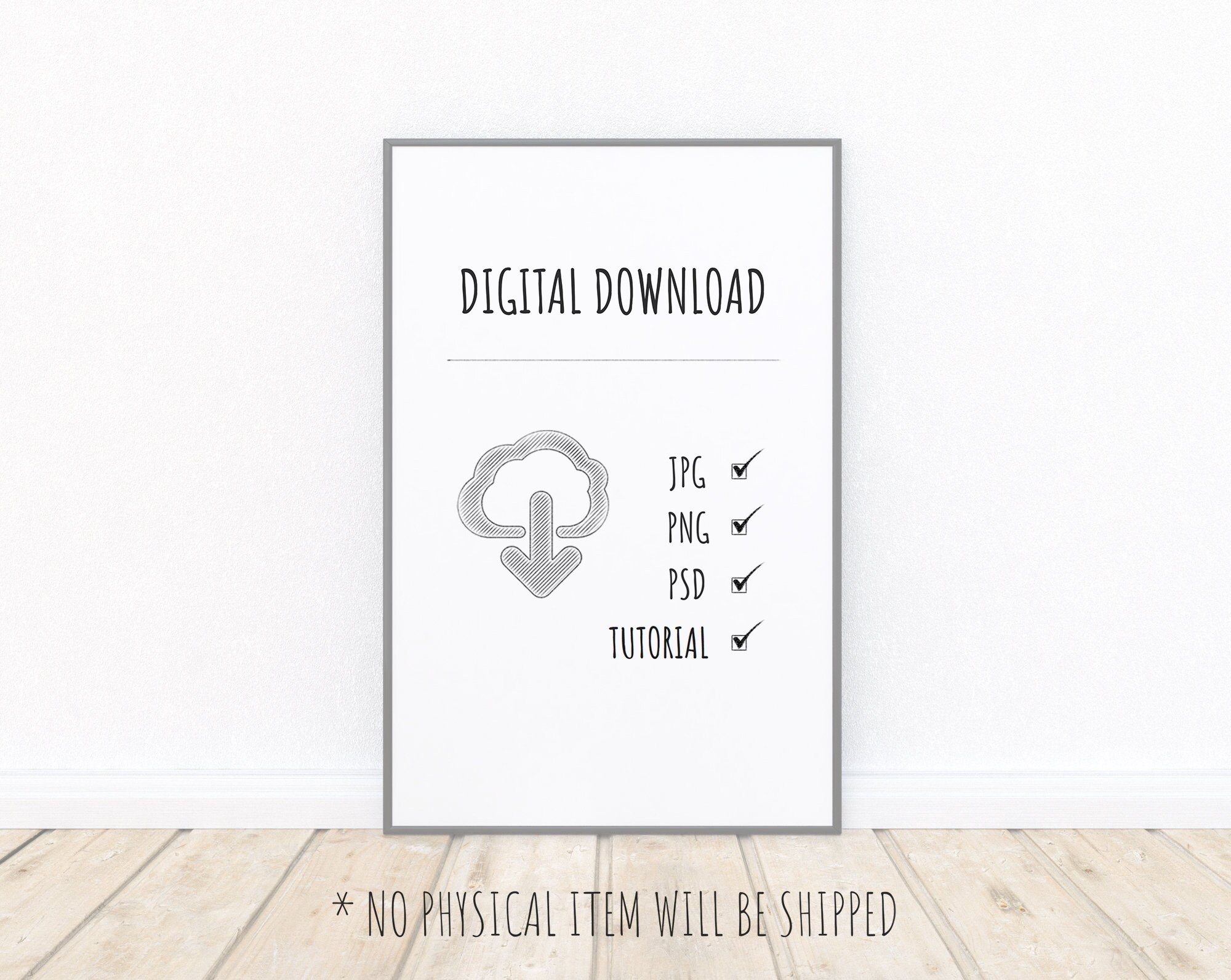 11x17 Portrait Black Frame Mockup, Tabloid Thin Digital Frame, Neutral ...