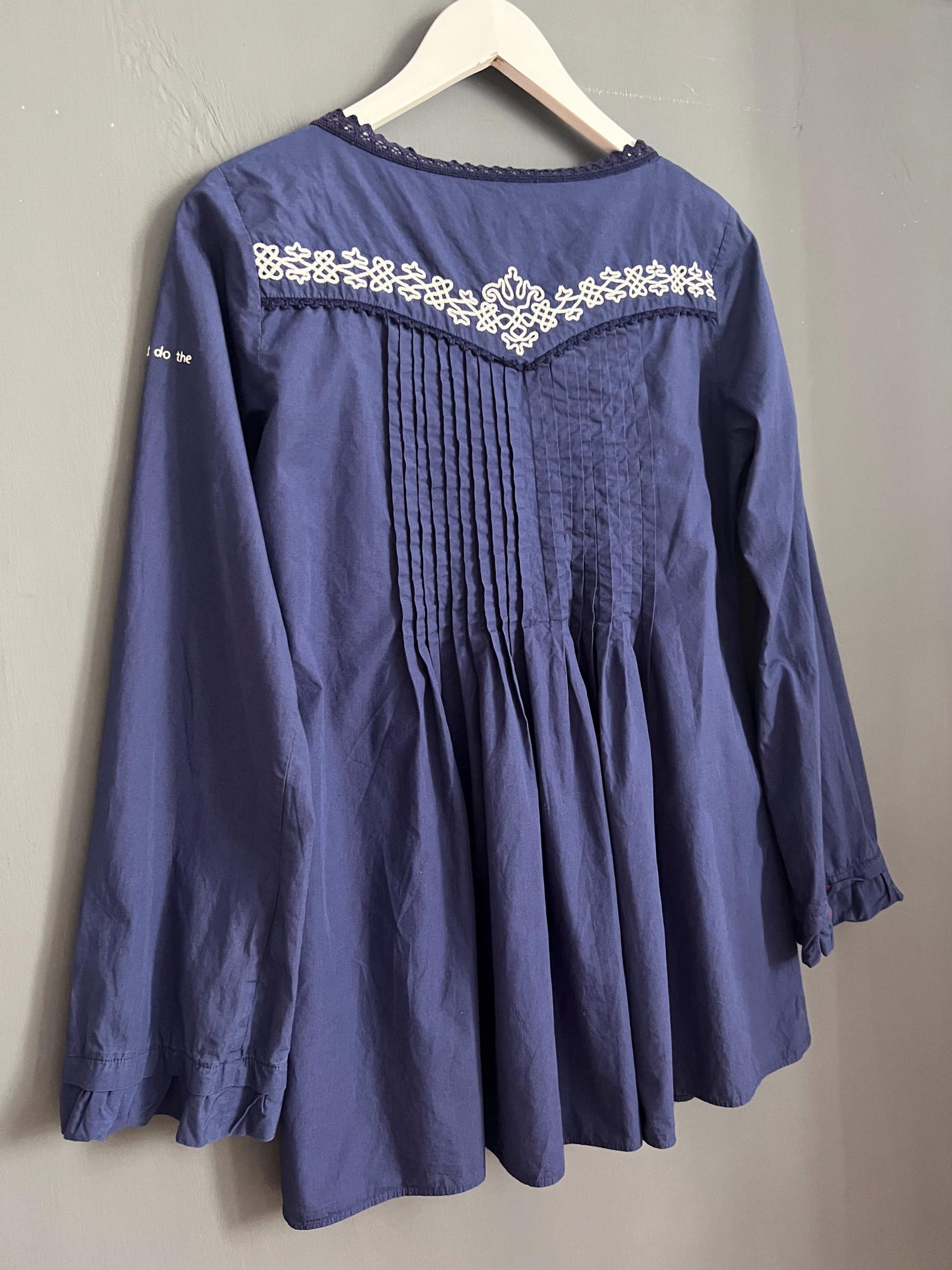 Vtg Odd Molly Hecho en Portugal Blusa bordada azul y blanco todo ...