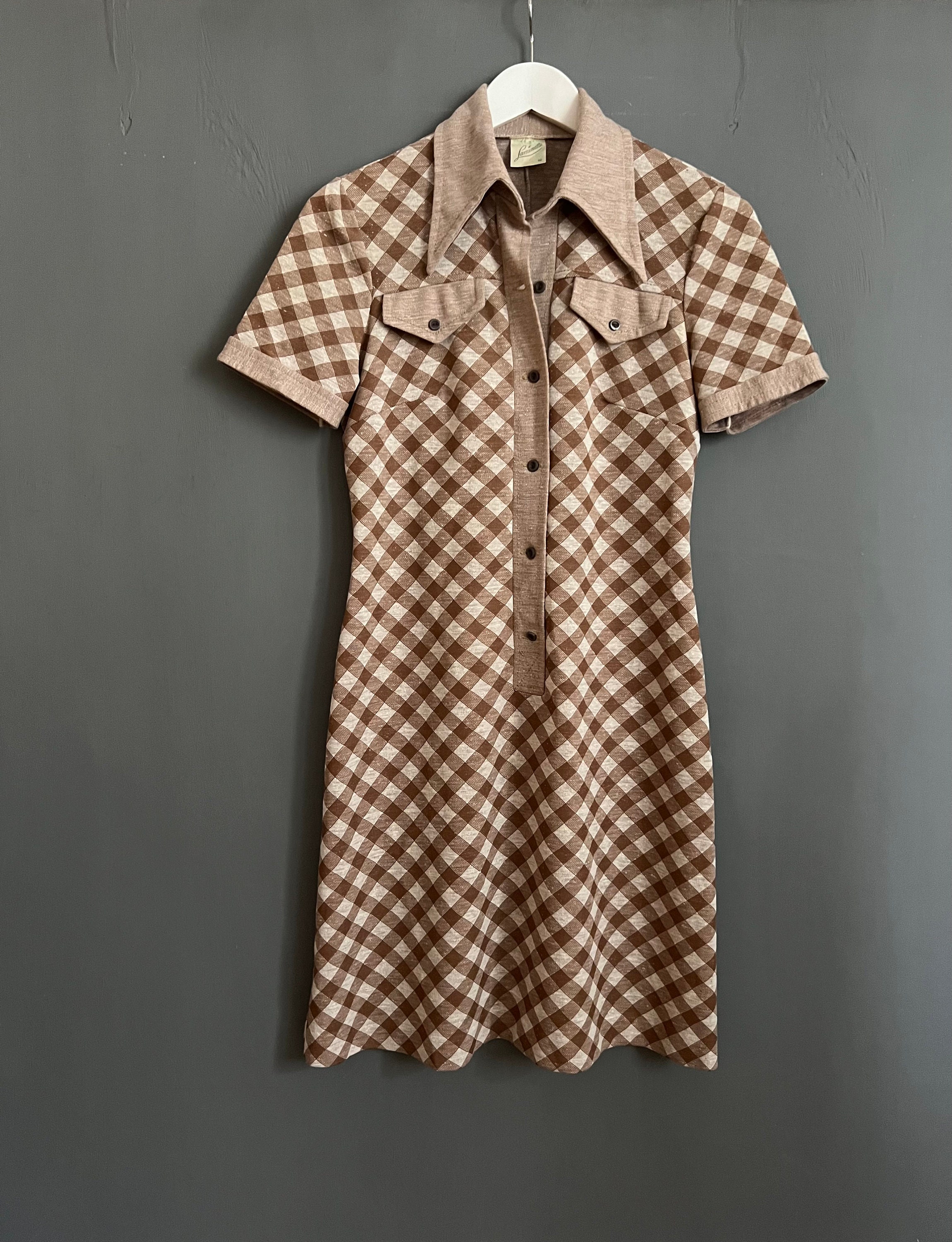Vintage 70’s Laminette Made in Denmark Polo Dress Jersey Polyester ...