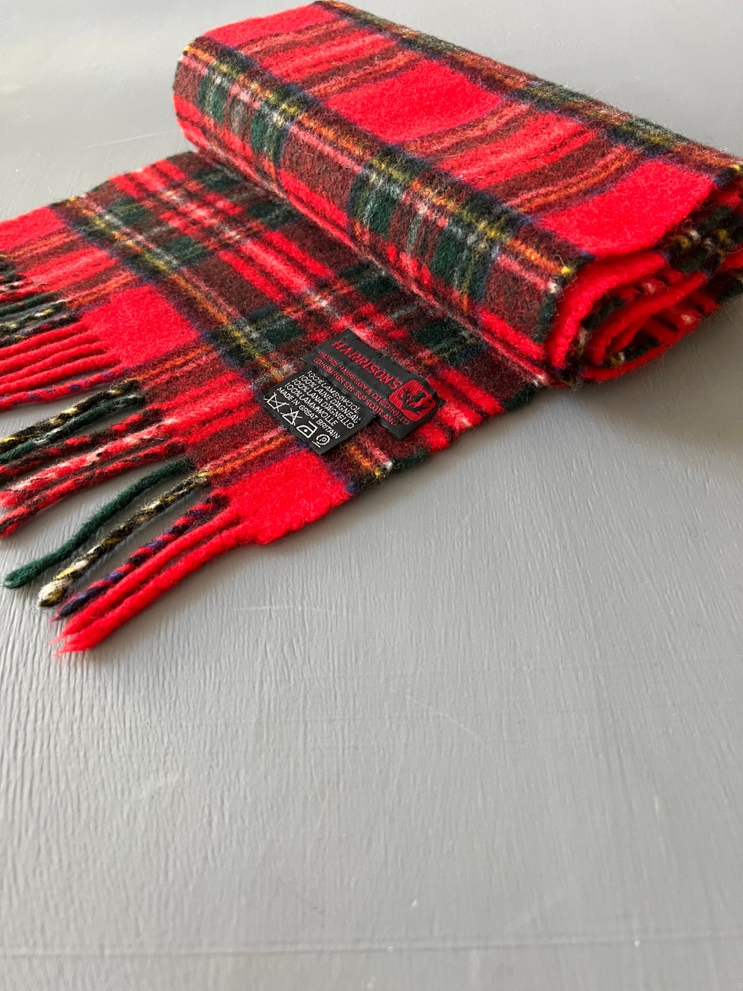 Vtg Harrisons Lambswool Scarf, Scottish Tartan Scarf, Winter Plaid ...