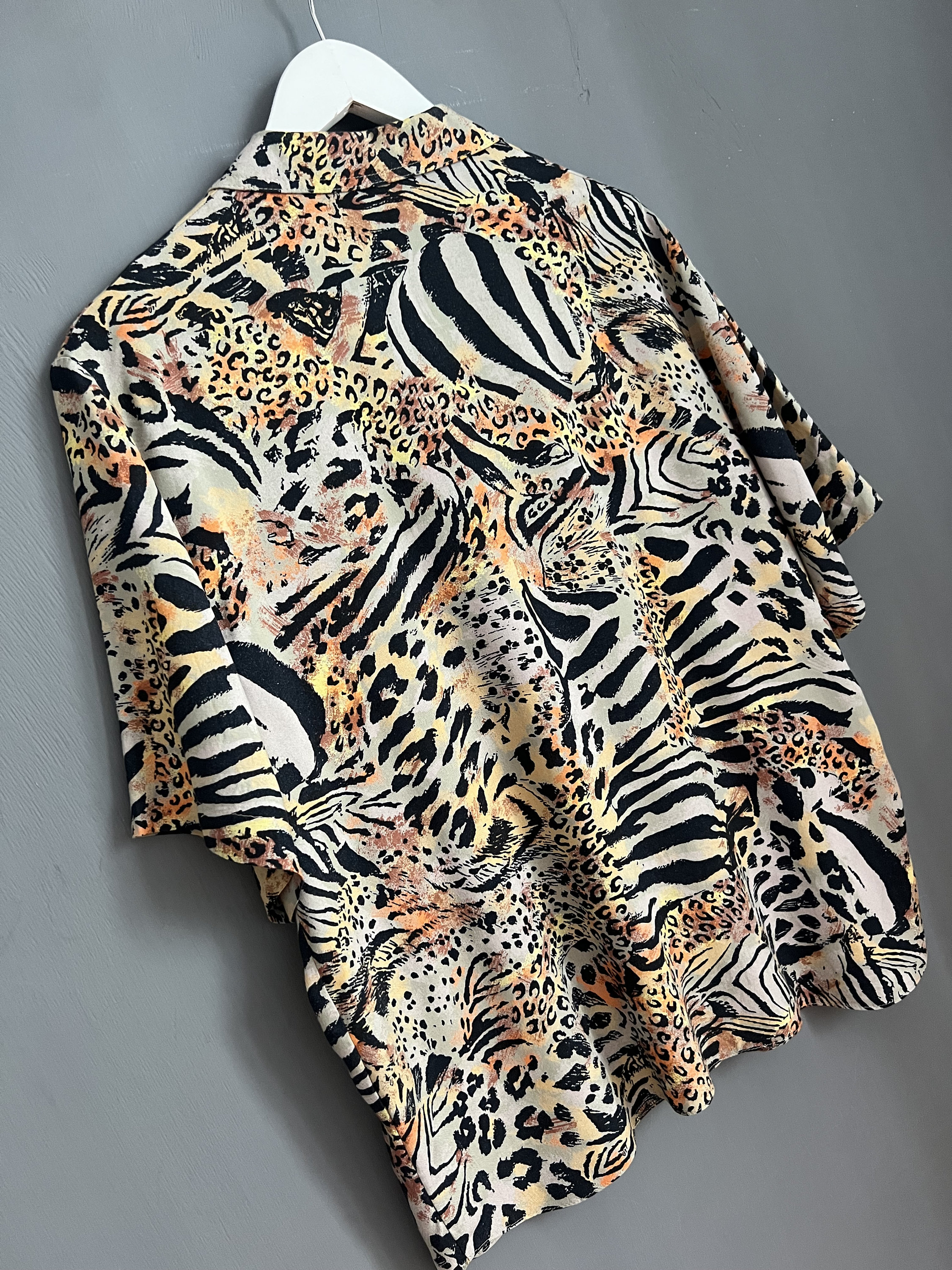 Vtg Galaxy of Switzerland Animal Print Blouse Zebra Leopard Viscose ...
