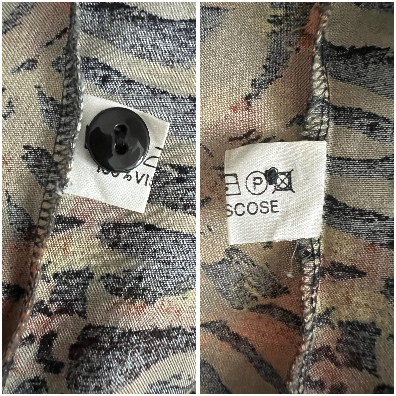 Vtg Galaxy of Switzerland Animal Print Blouse Zebra Leopard Viscose ...