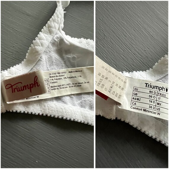 Vtg TRIUMPH Full Covered Bra Retro Sheer Embrossed Ab… - Gem