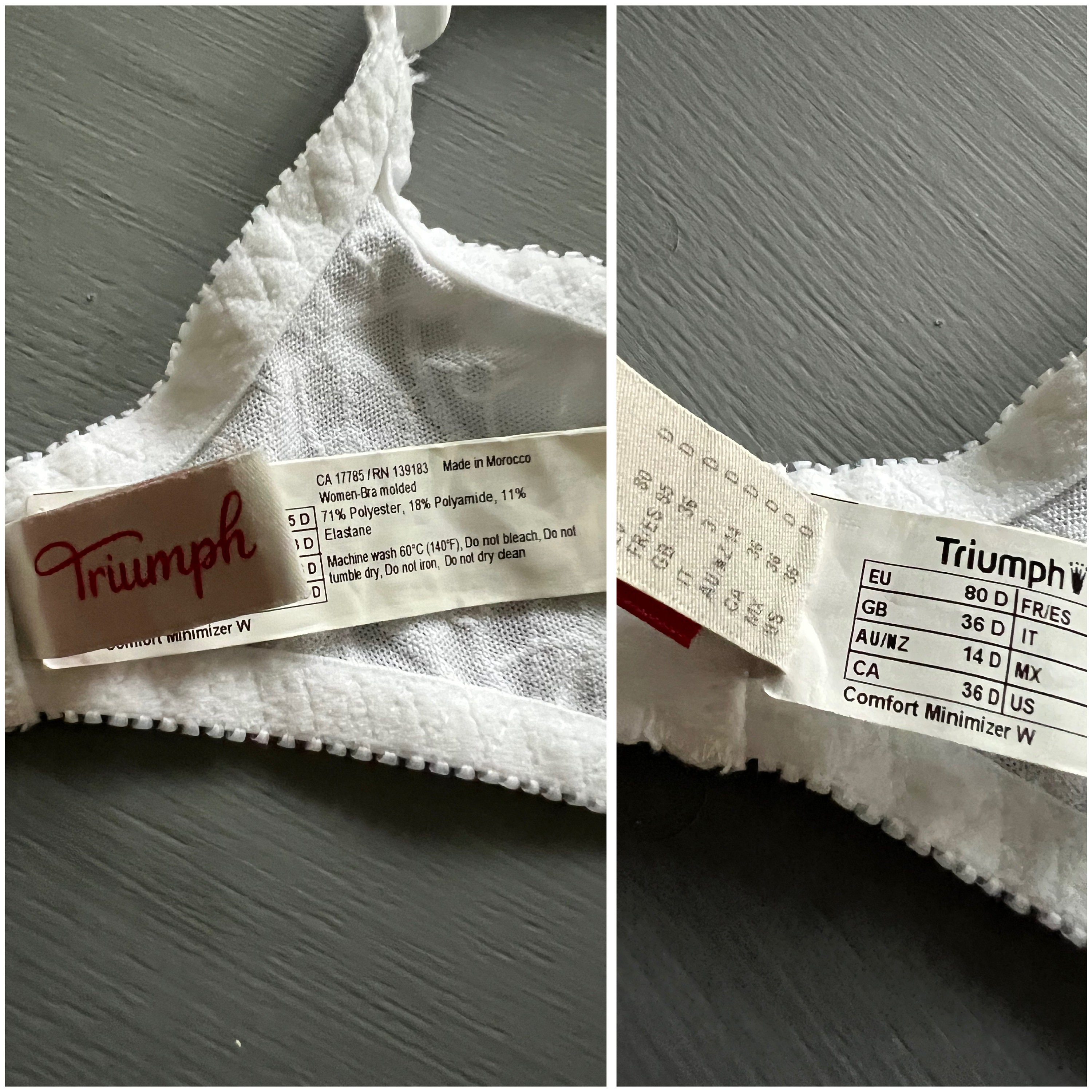 Vtg TRIUMPH Full Covered Bra Retro Sheer Embrossed Abstraction Lingerie ...