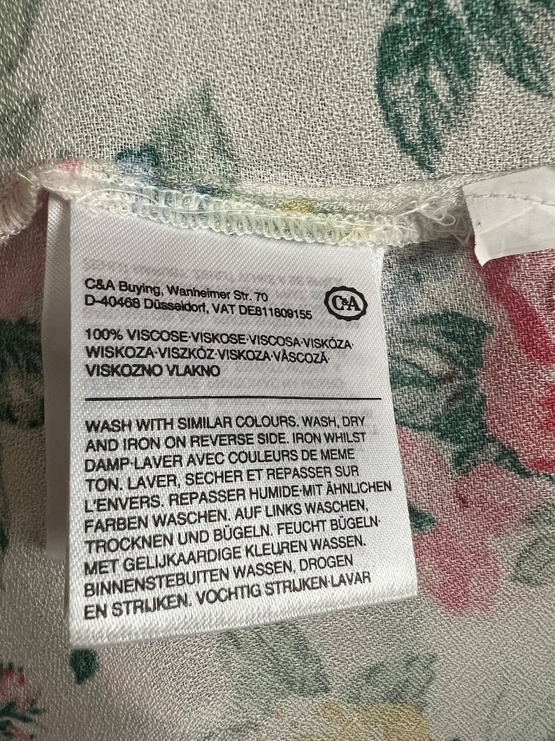 Vtg Clockhouse Wrap Dress Watercolor Pink Blue Green Yellow White All ...