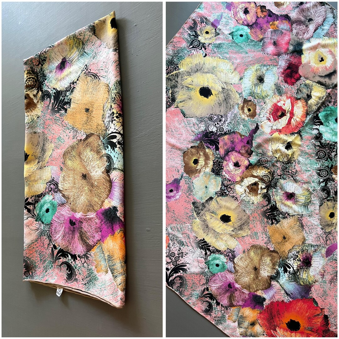 Vtg Orkide Bursa Sweet Abstract Print Scarf Pastel Polyester Scarf ...