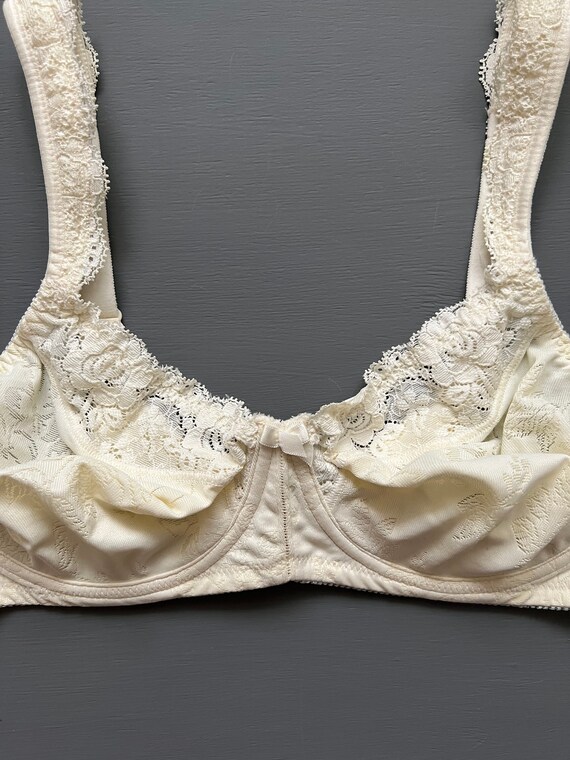 Vtg TRIUMPH Bullet Bra, Retro Sheer Embrossed Flowers… - Gem