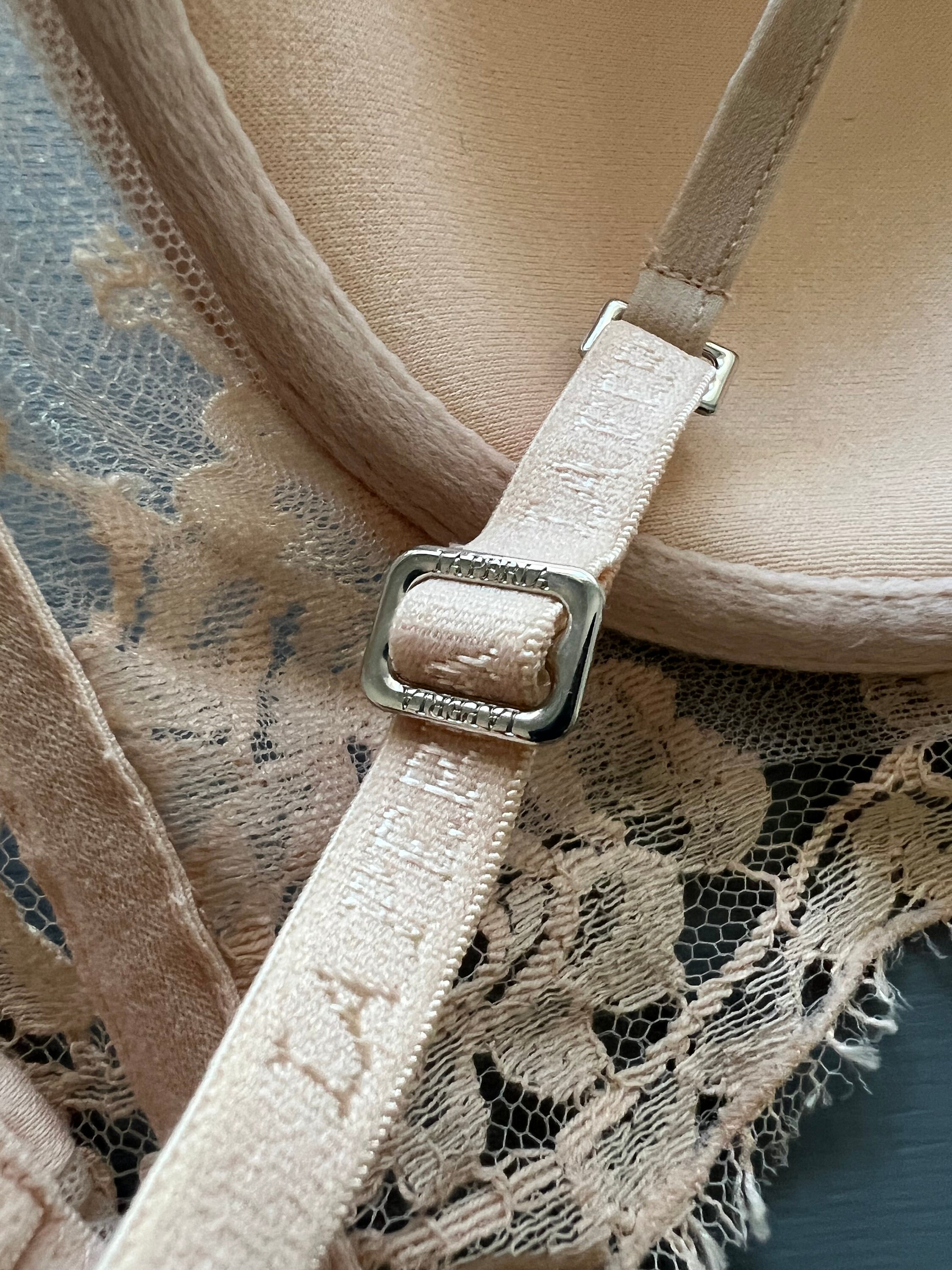 Vintage La Perla Mesh Lace Balcony Bra, Beige Half Cup Bralette, Floral ...