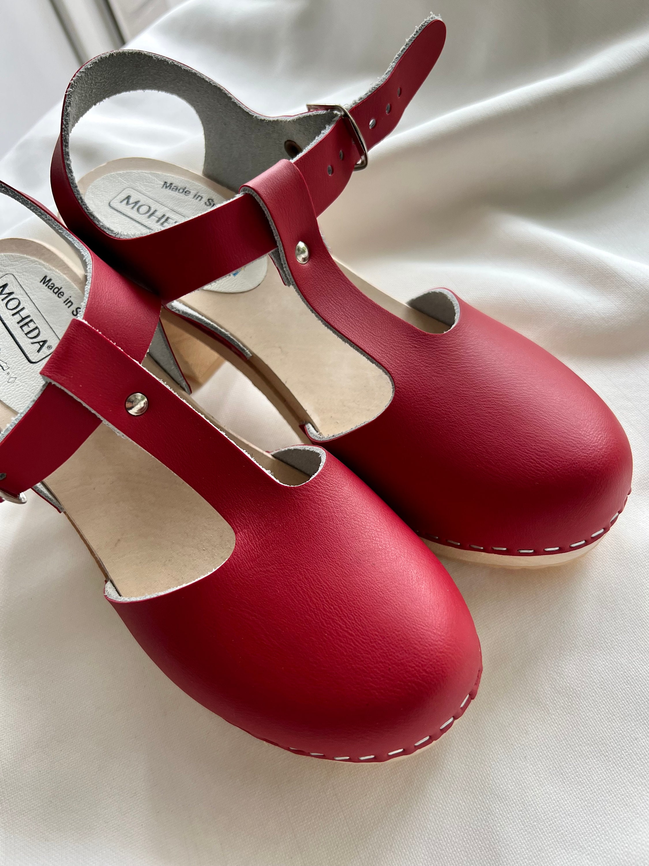 Vtg Deadstock MOHEDA Swedish Clogs Wine-coloured Leather - Etsy