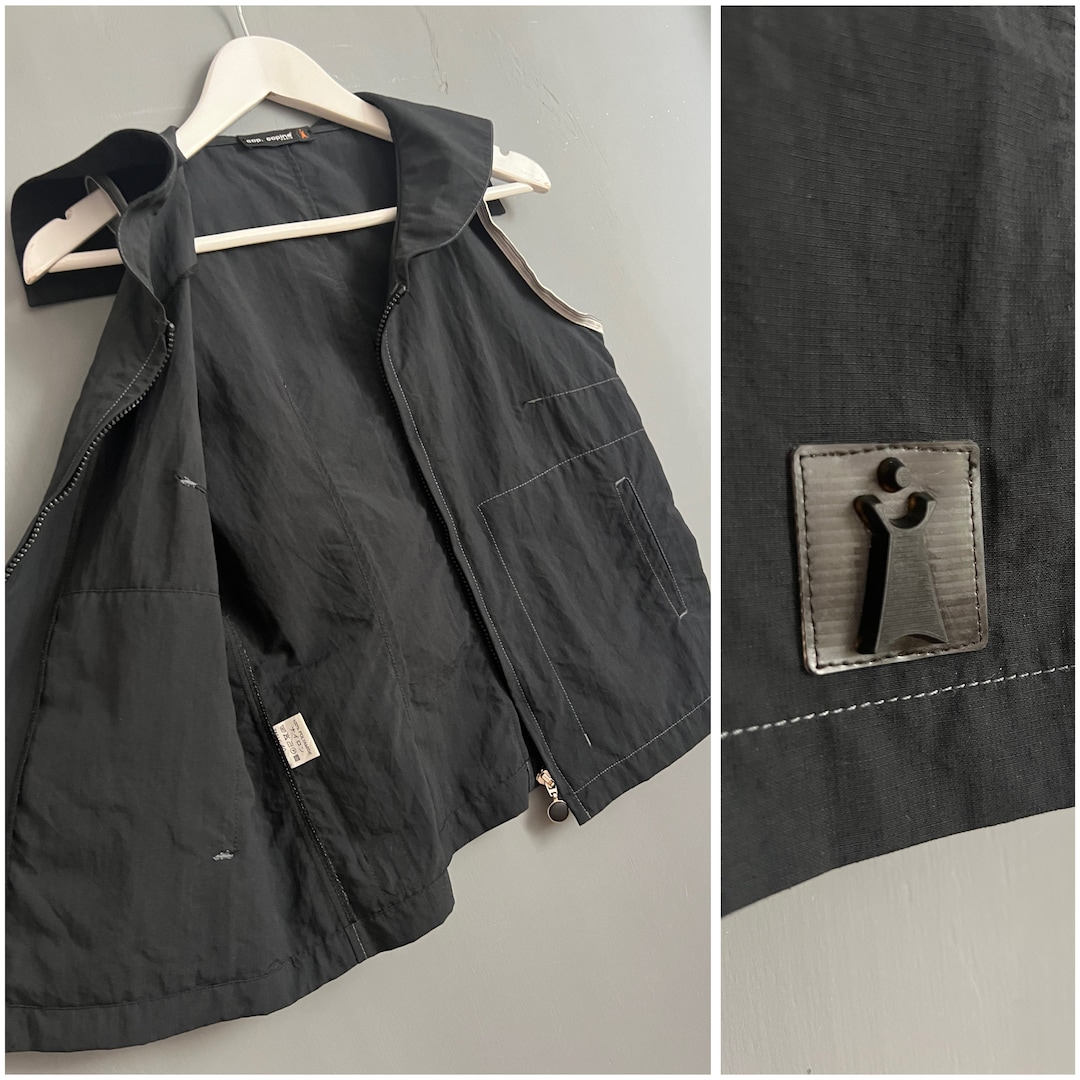 Vintage Cop Copine Paris Womens Vest Black White Gray Polyamide Top ...