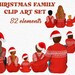 Christmas Family Clipart - Commercial License Family Portrait Clip Art ...