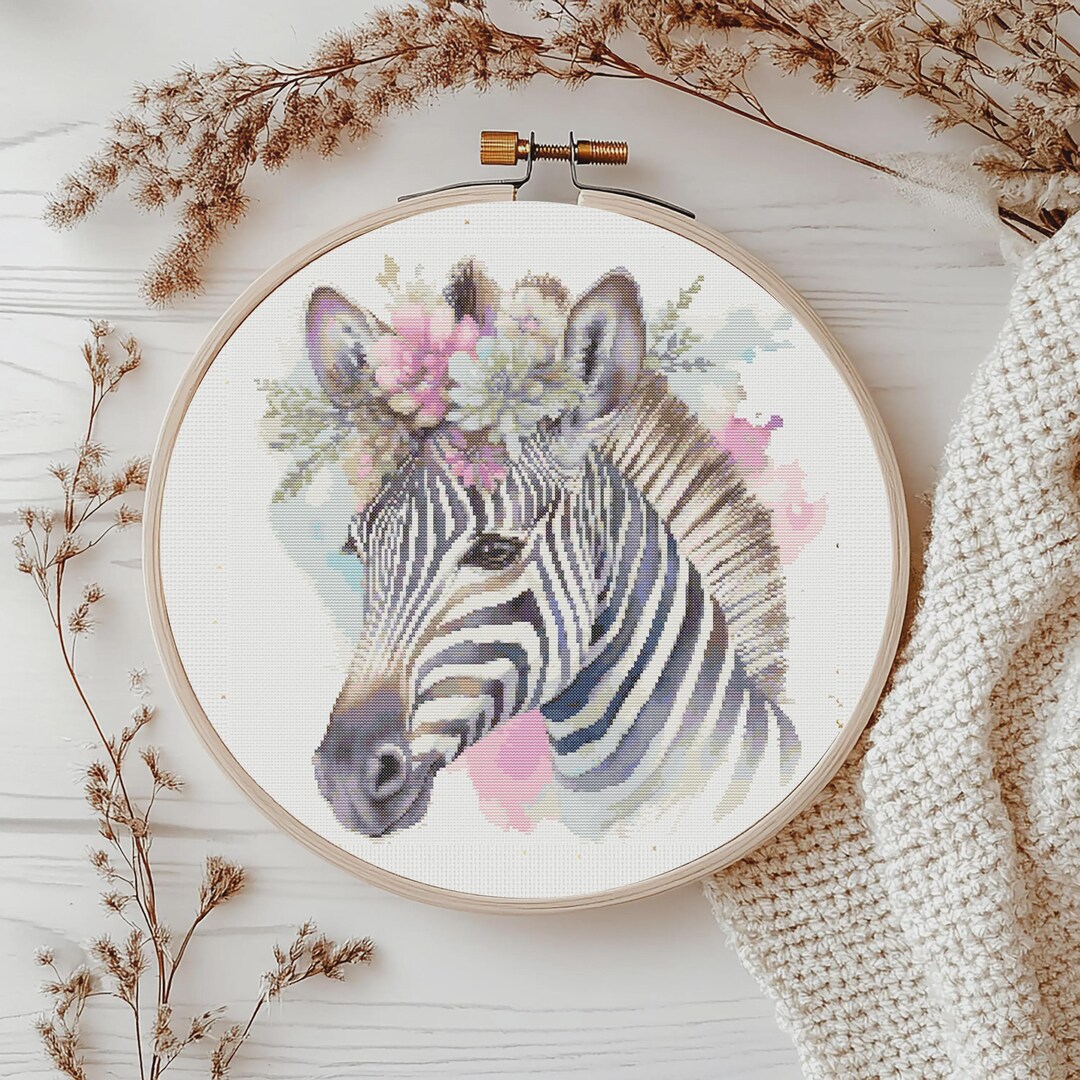 Zebra Cross Stitch Pattern PDF Modern Decoration Instant Download ...