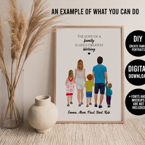 Family Clipart Commercial License Family Portrait Clip Art Mom Dad Son ...