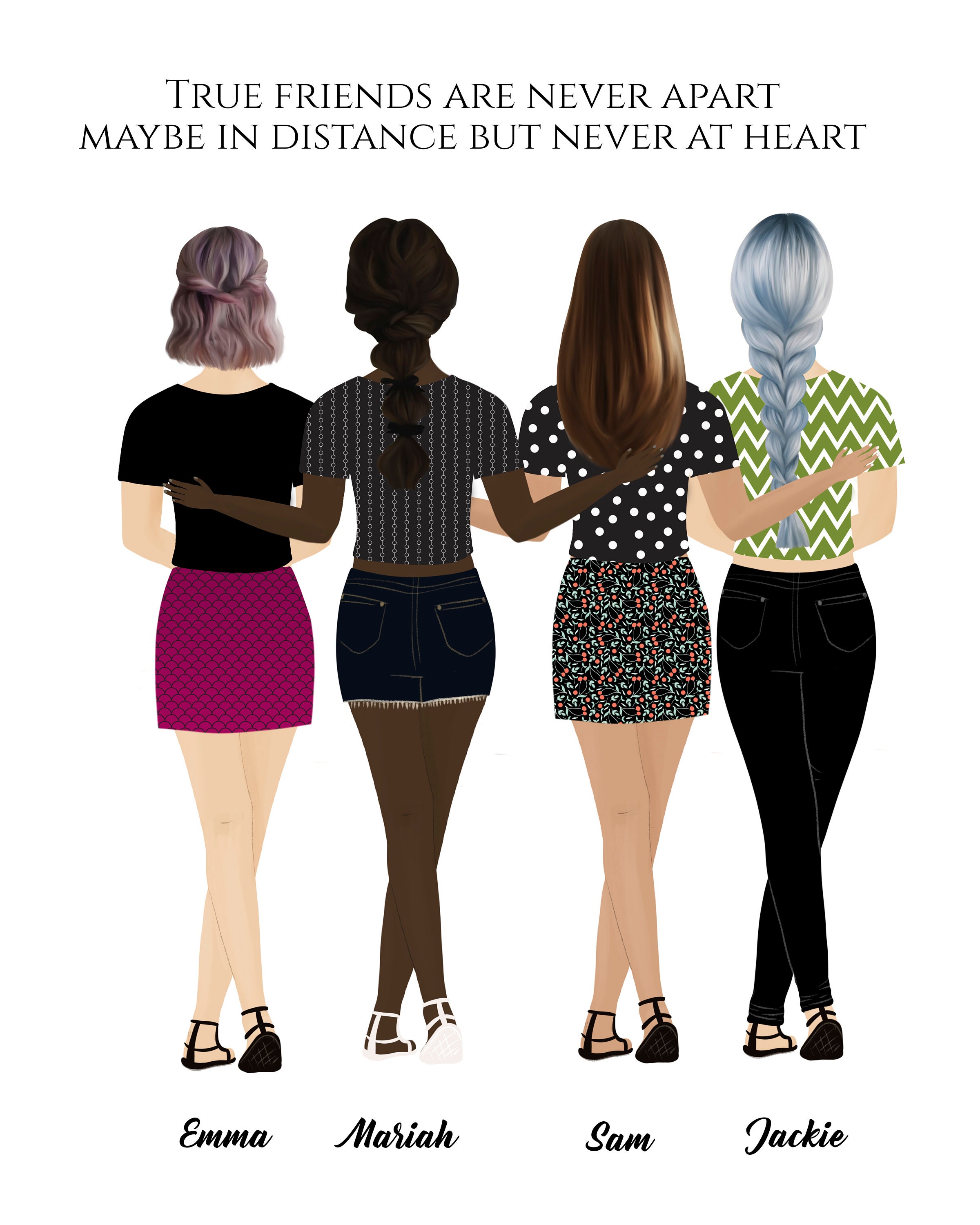 Women Clipart Commercial License Best Friends Portrait Clip - Etsy