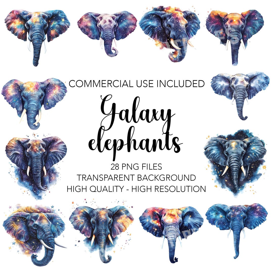 Galaxy Elephants Clipart - 28 High Quality Transparent Background Pngs ...