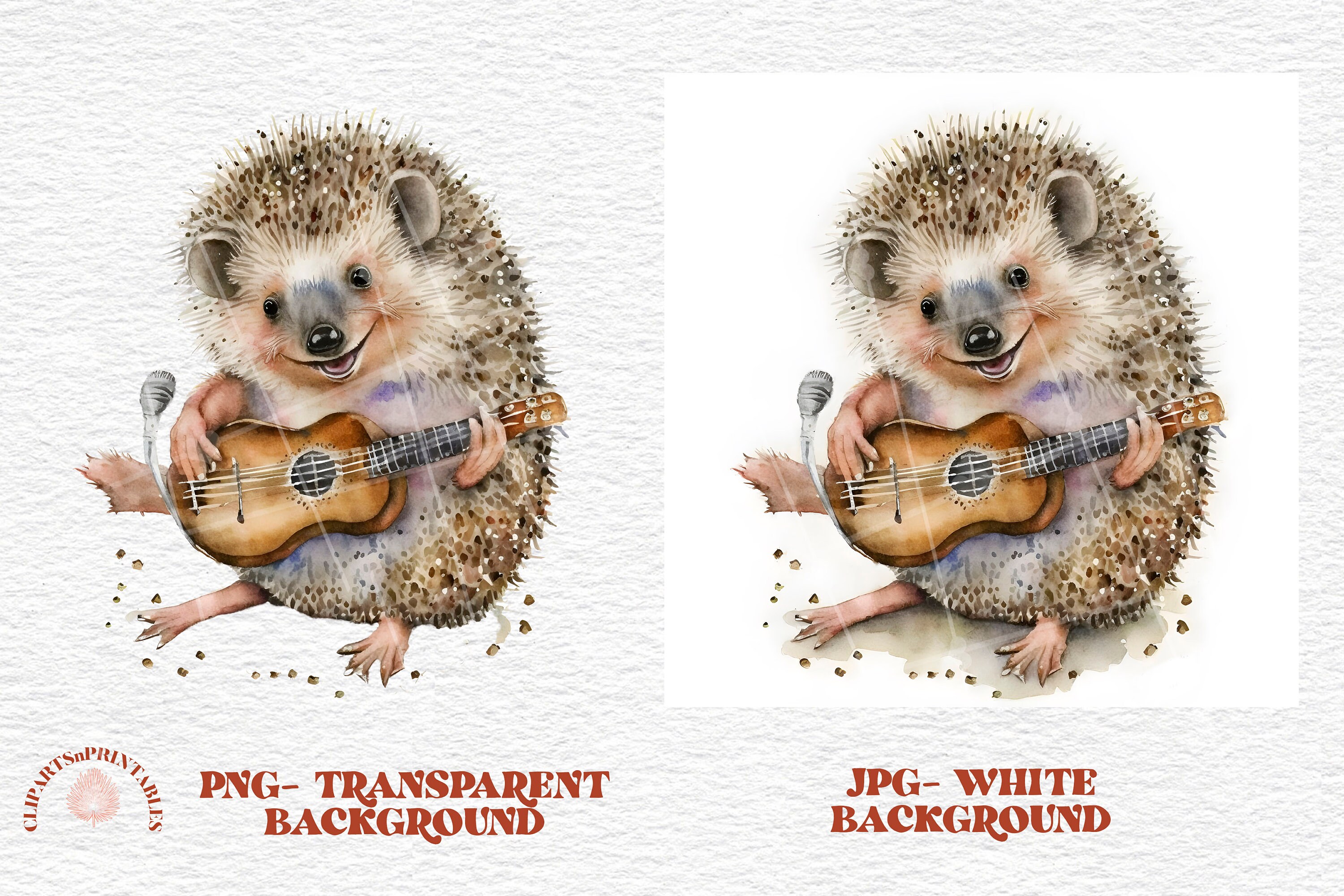 Cute Hedgehogs Smiling Clipart, JPG and PNG Files for Digital Download ...