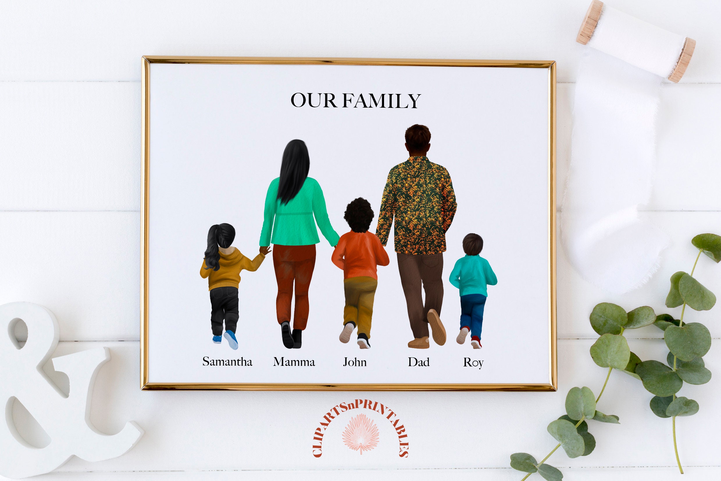 Family Clipart Commercial License Family Portrait Clipart Winter Mom ...