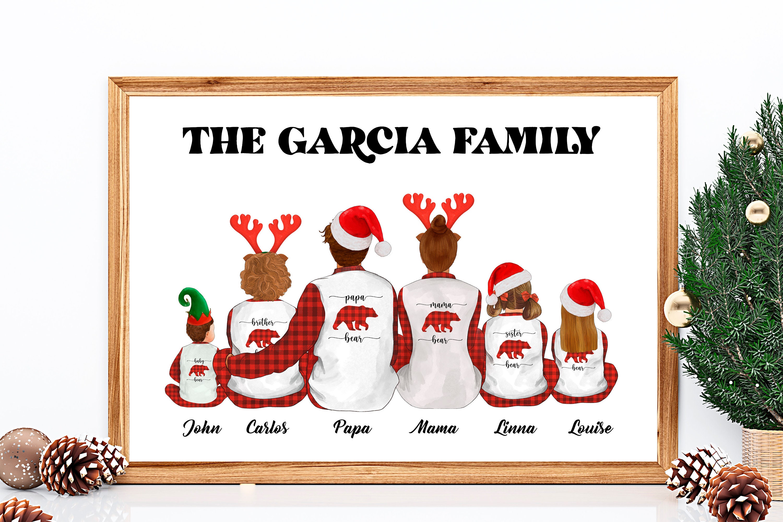 Christmas Family Clipart - Commercial License Family Portrait Clip Art ...