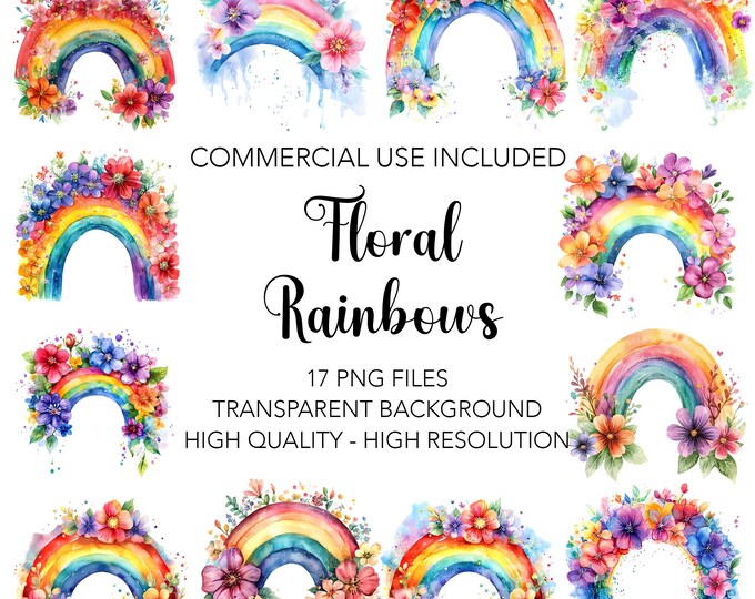 Floral Rainbows Clipart - 17 High Quality Transparent Background Pngs ...