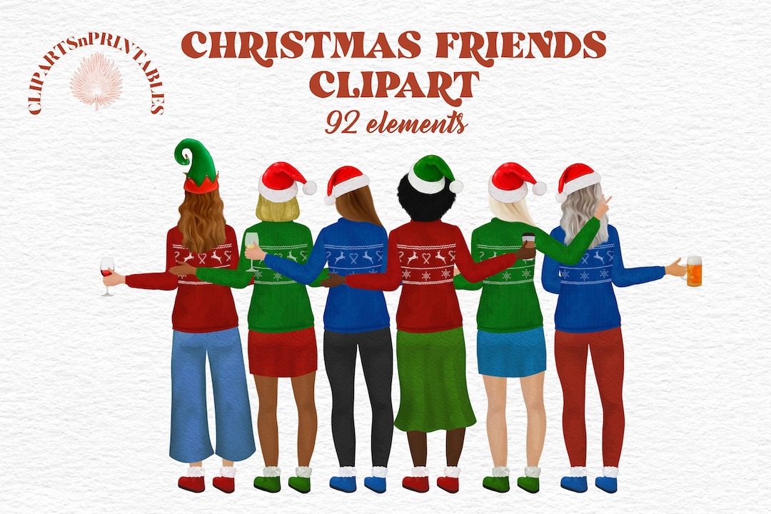 Christmas Friends Clipart - Commercial License Best Friends Winter ...