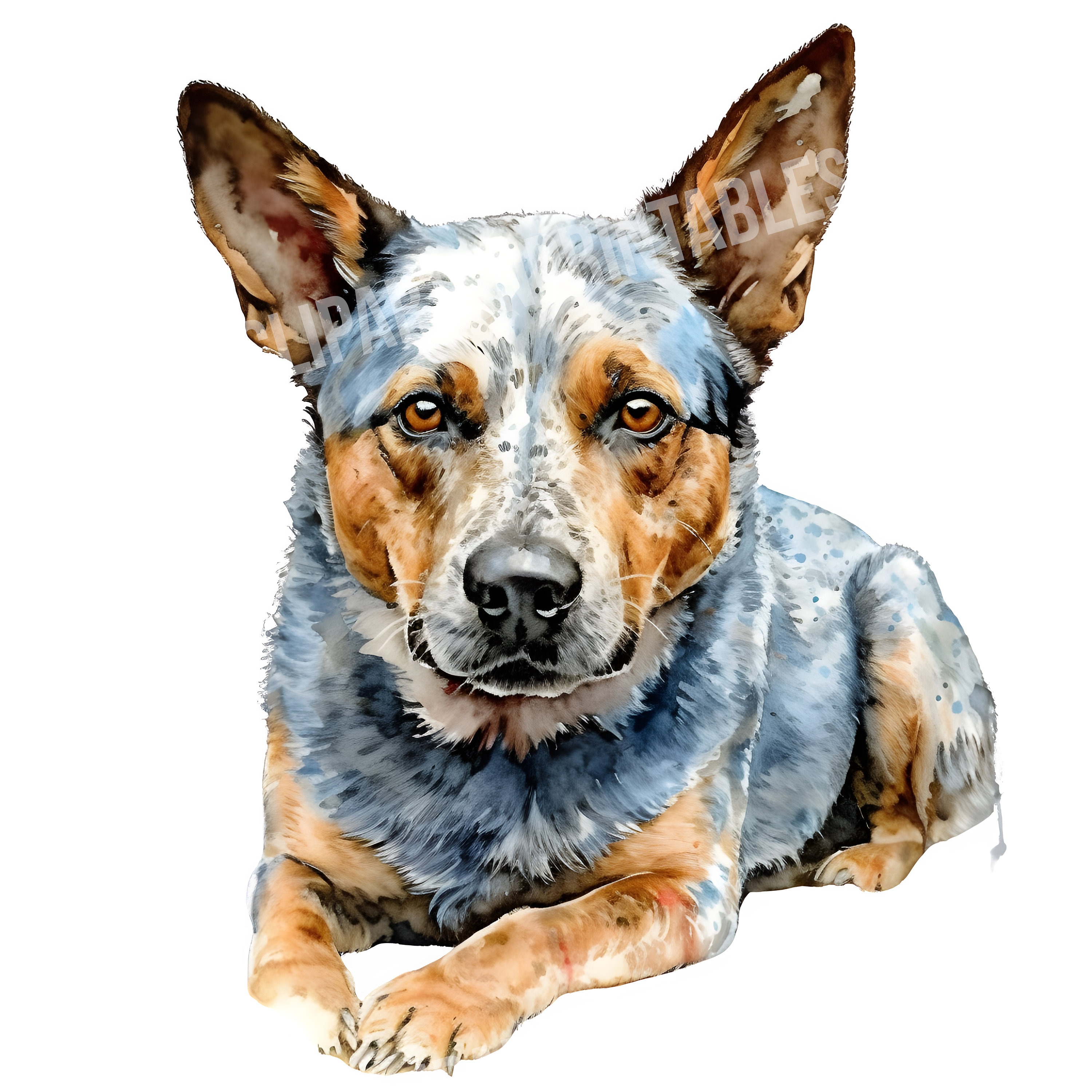 Blue Heeler Dog Clipart, 12 JPG and PNG Files for Digital Download ...