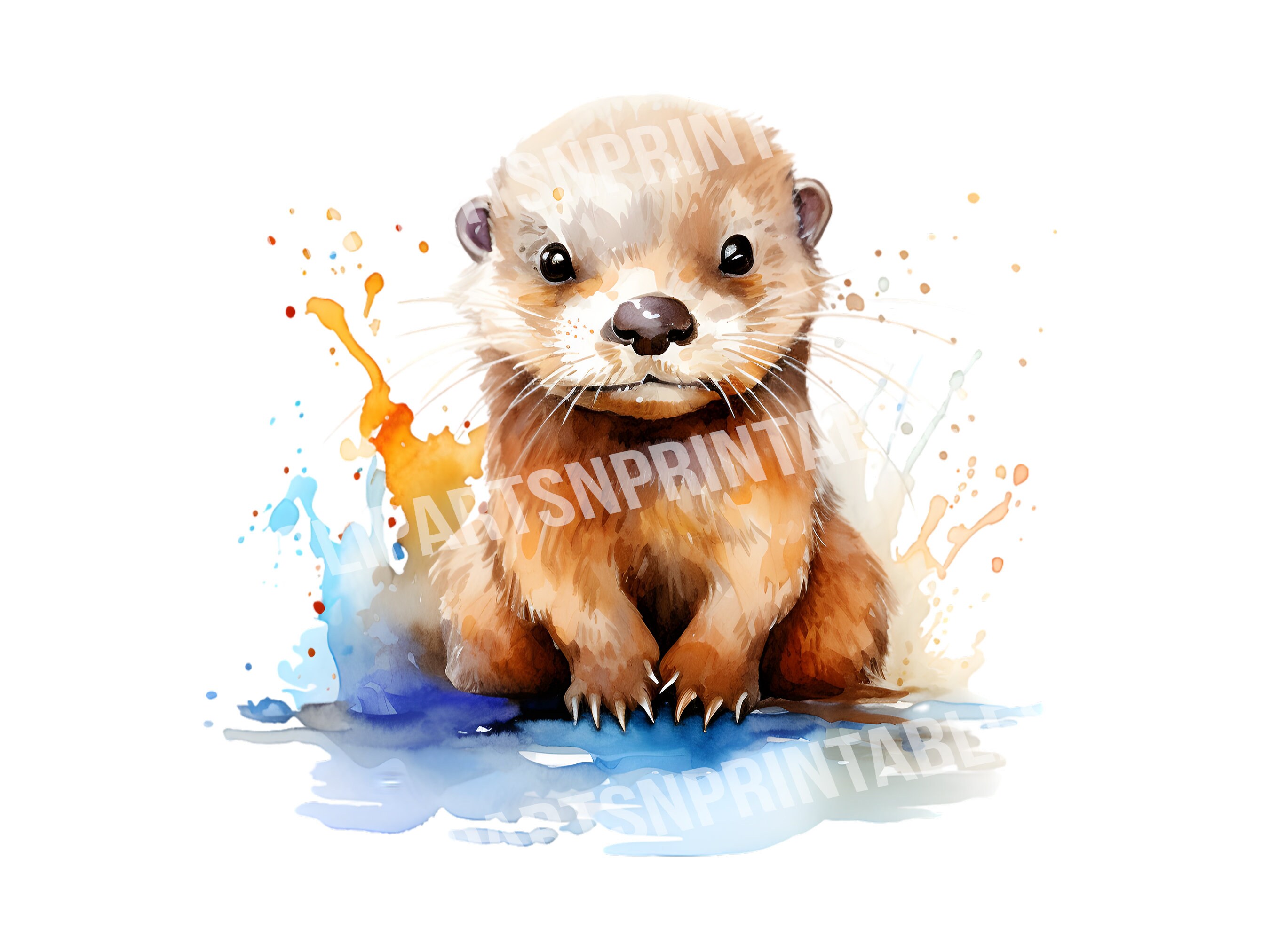 Cute Otters Clipart, 12 High Quality Transparent Background Pngs, Cute ...